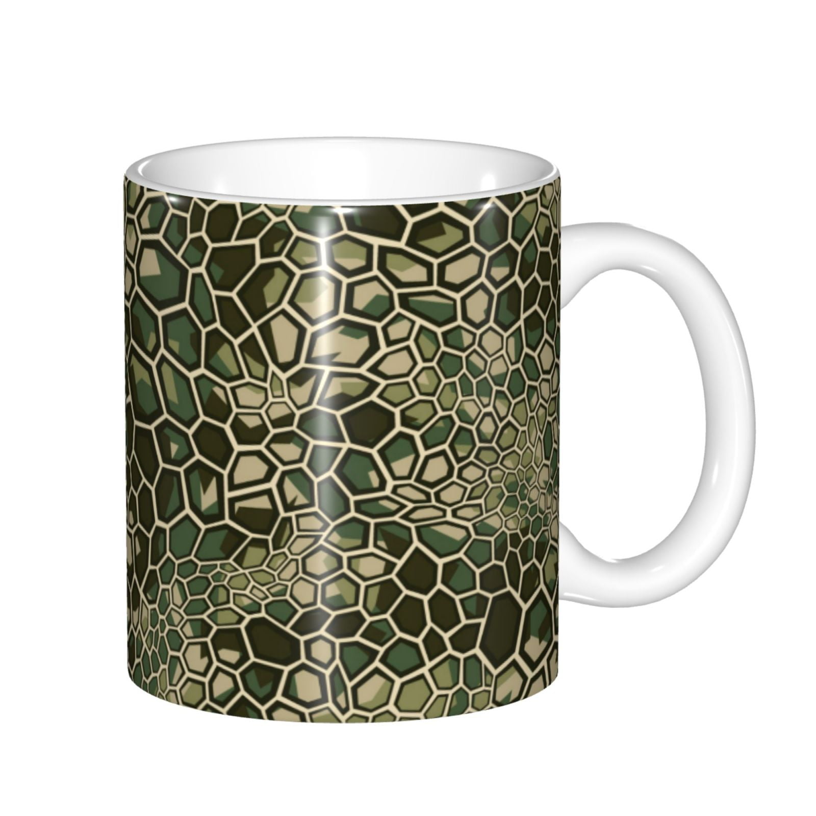 Disketp Green Snake Skin Large Coffee Mug with Handle Tea Cup Novelty ...