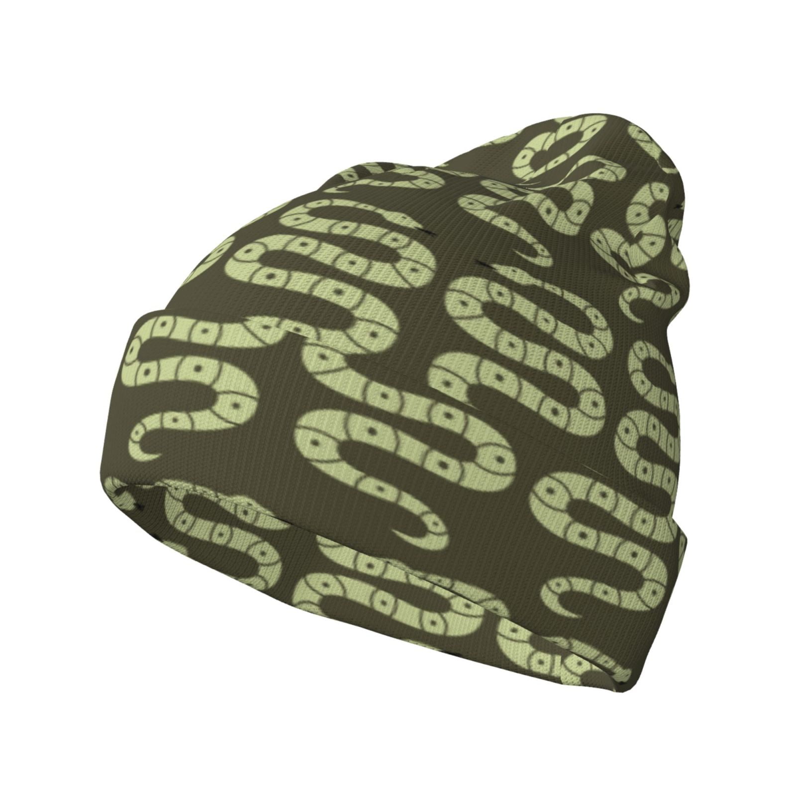 Disketp Green Snake Winter Beanie for Men Women Beanie Knit Hat Cuffed ...