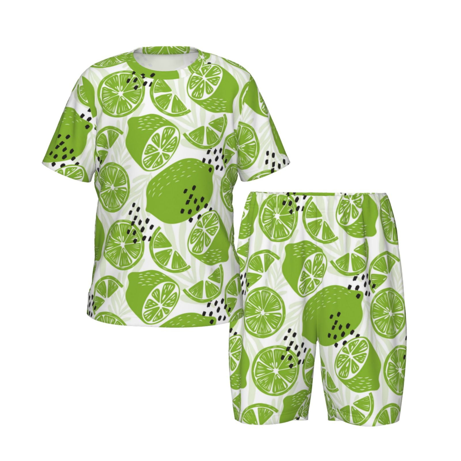 Disketp Green Various Lemons for Kids Short Sleeve Pajamas Kids Summer ...