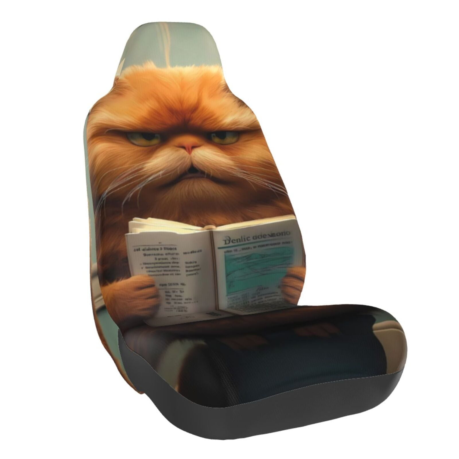 Disketp Grumpy Cat Reading Book Car Seat Covers Universal Front Seat ...