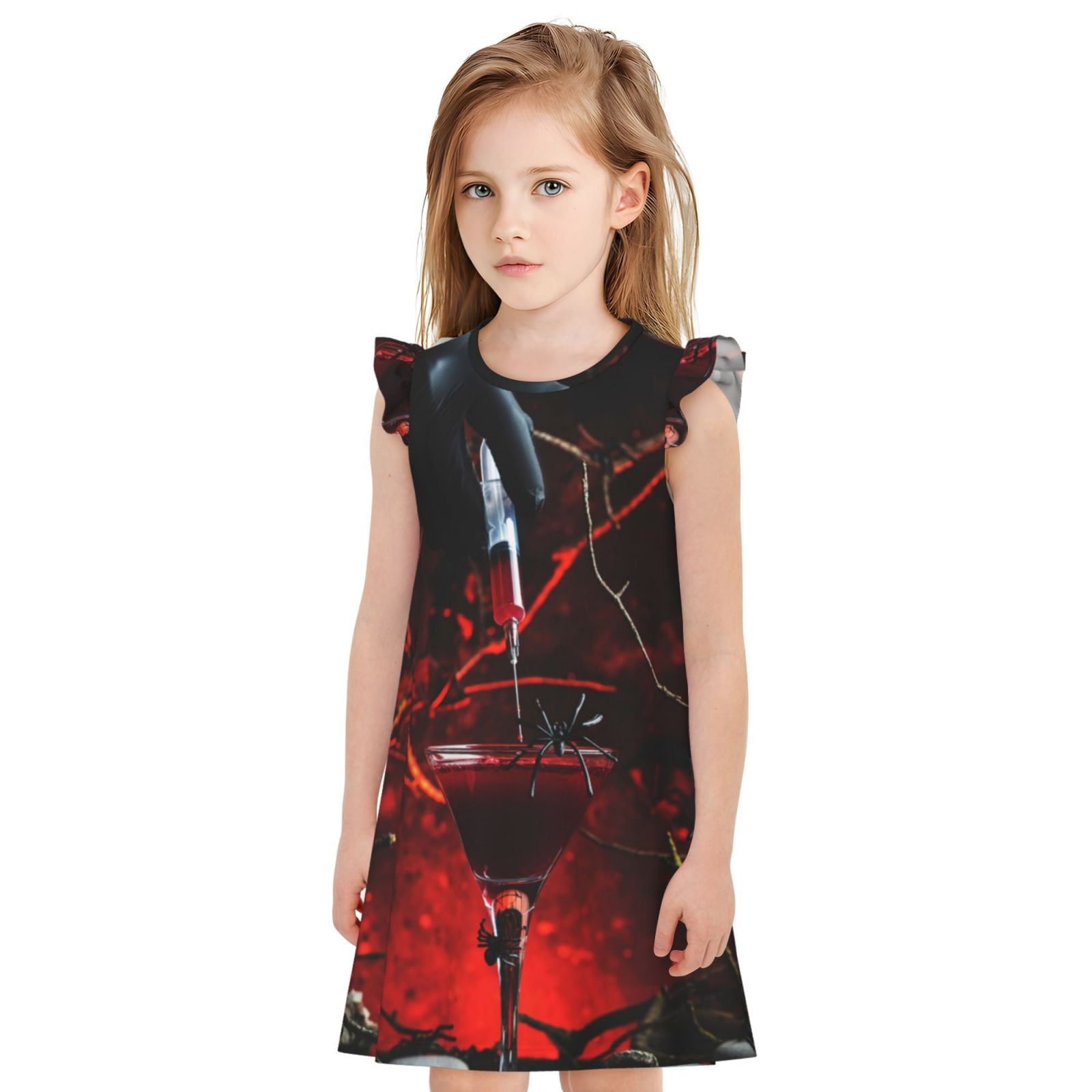 Disketp Halloween Vampire Party Girls Nightgowns 3-10 Years Flutter ...