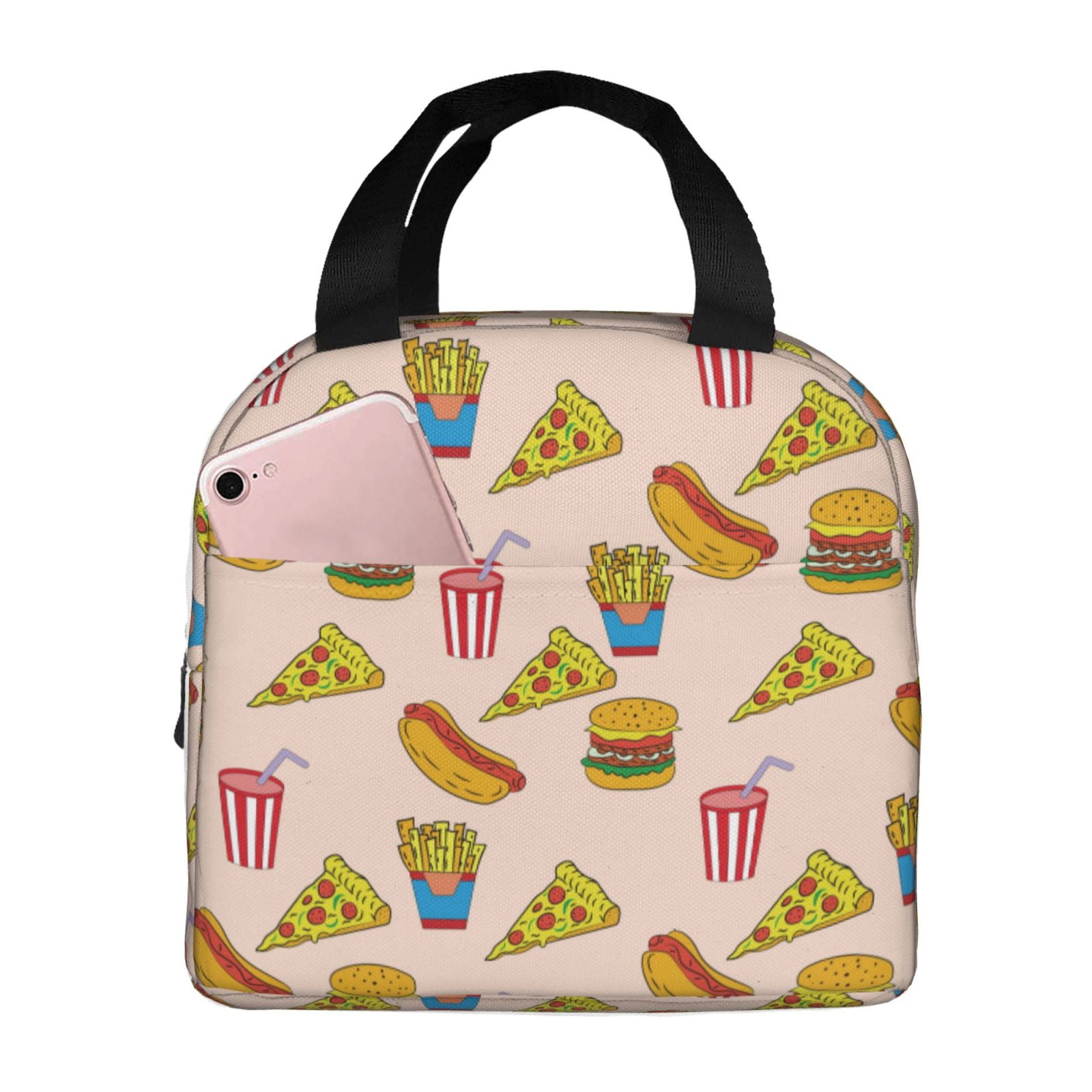Disketp Hamburger Pizza Coke Lunch Bag for Women Men, Leakproof Thermal ...