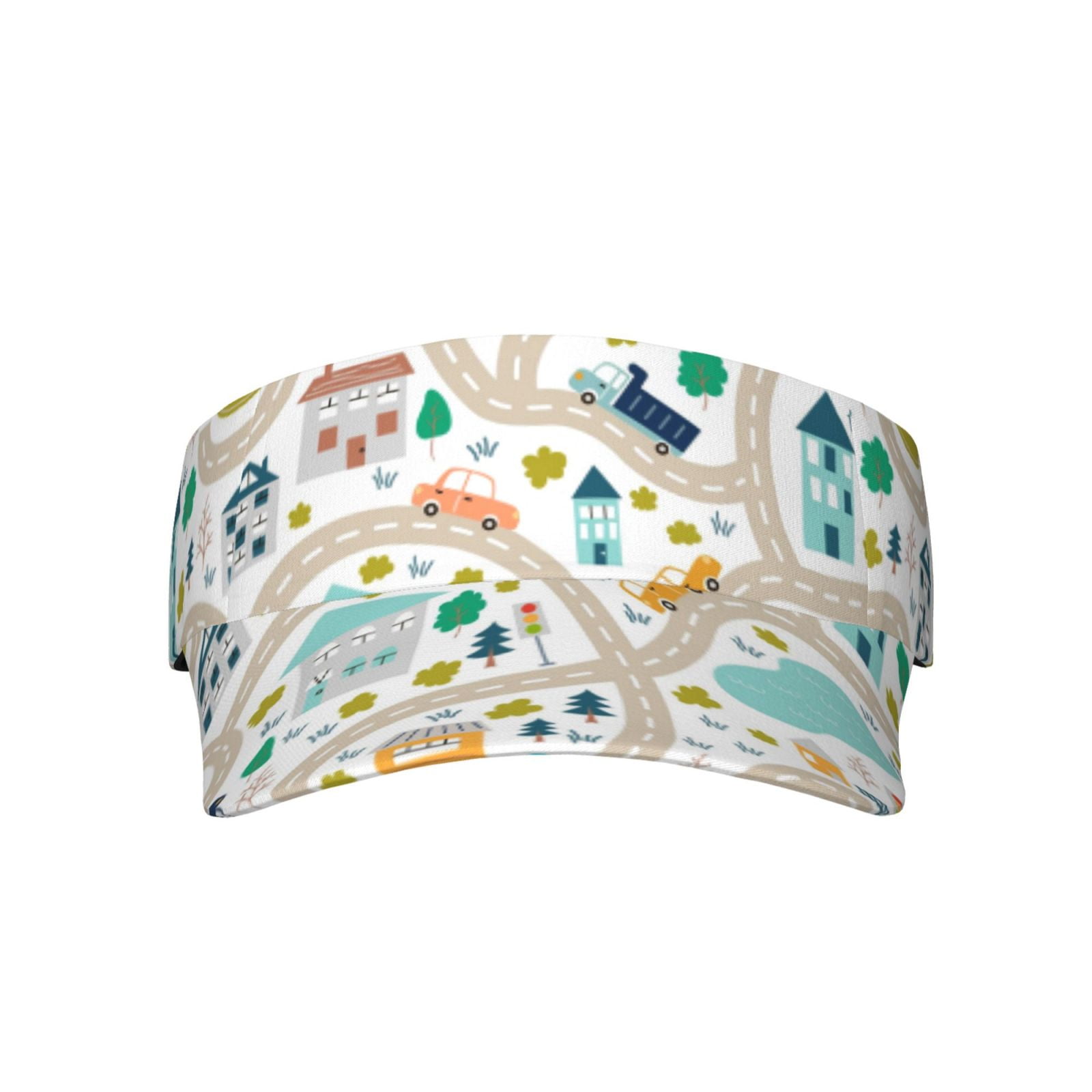 Disketp Hand Drawn Cars Trucks Buses And Roads Sun Visors for Women Men ...