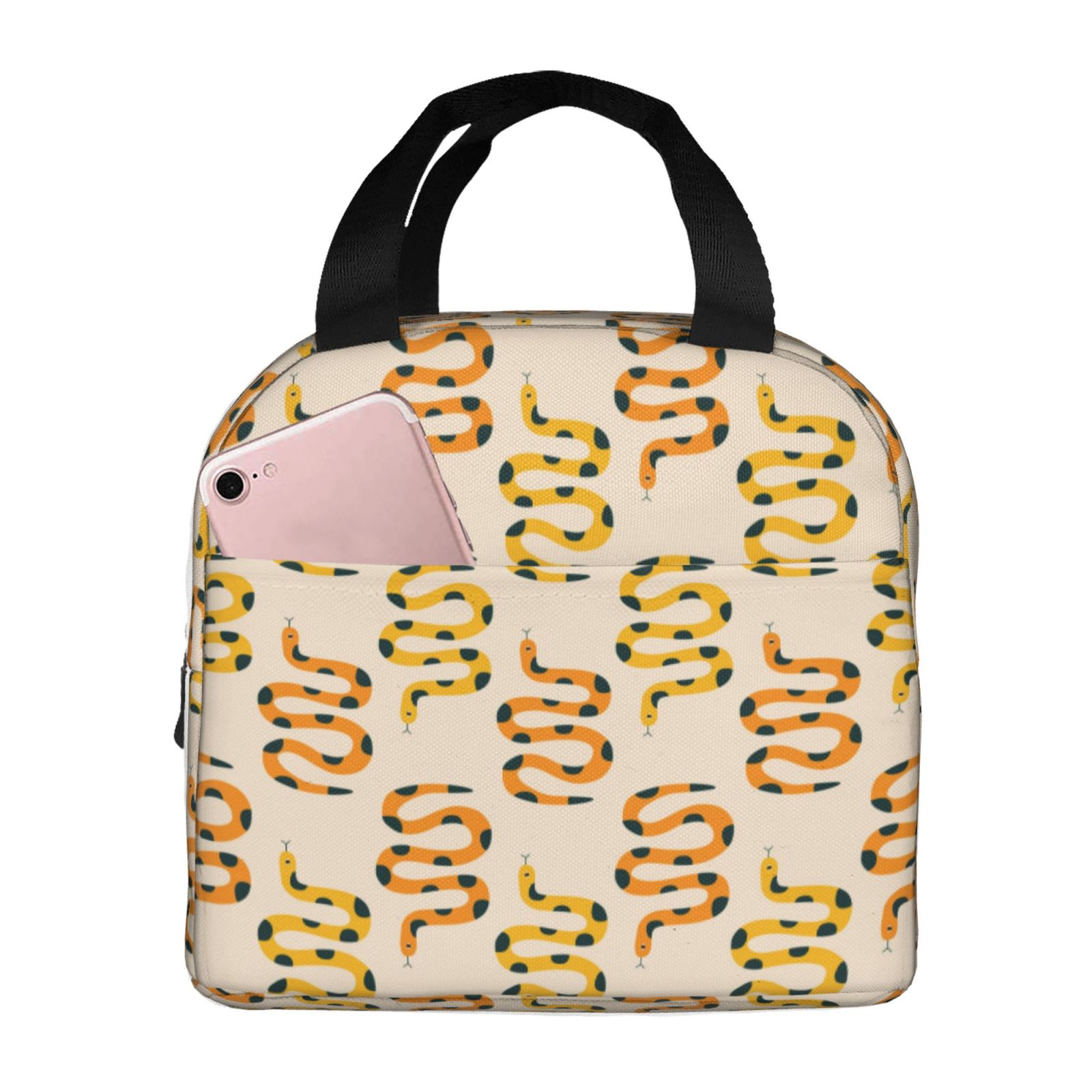 Disketp Hand Drawn Snake Lunch Bag for Women Men, Leakproof Thermal ...