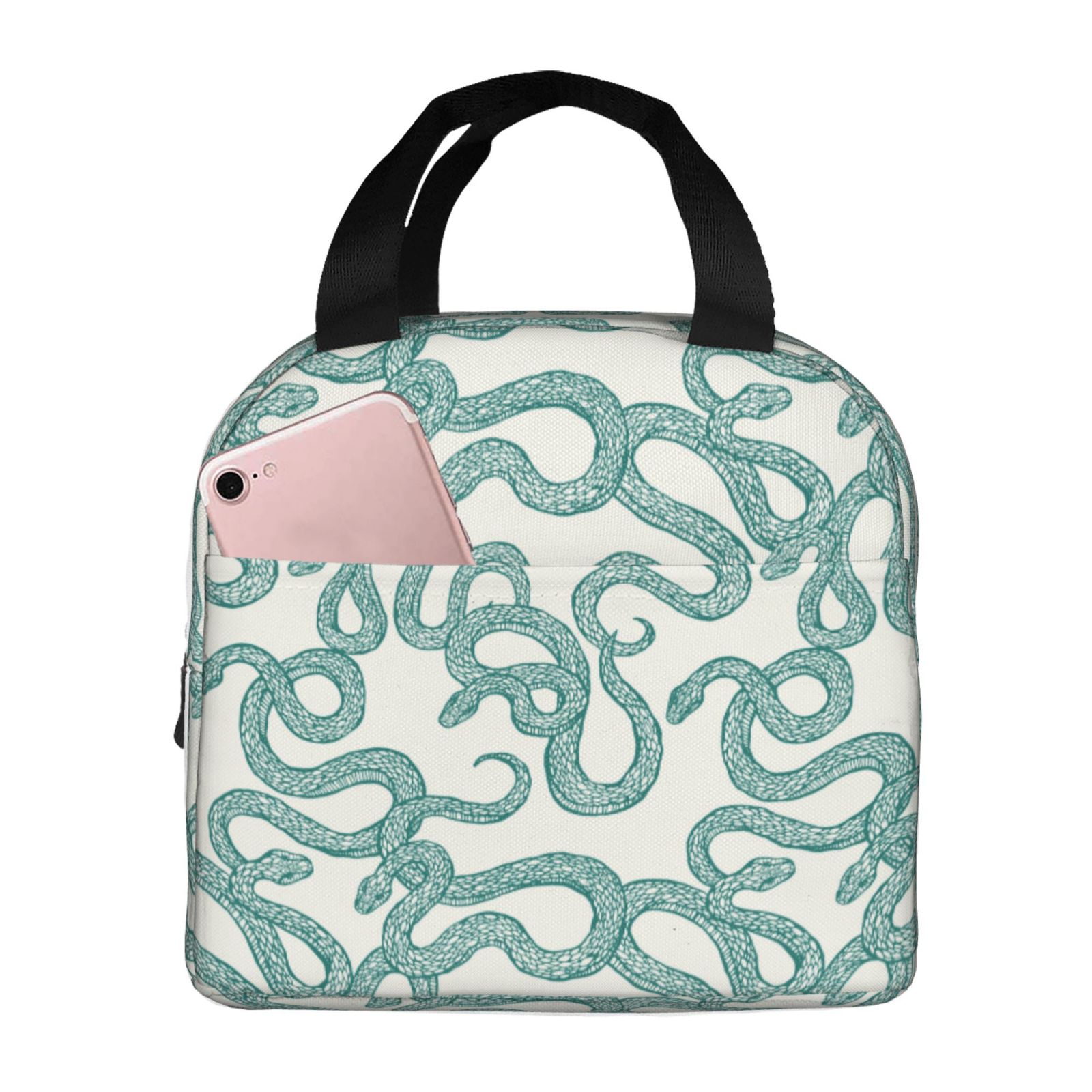 Disketp Hand Drawn Snake Lunch Bag for Women Men, Leakproof Thermal ...