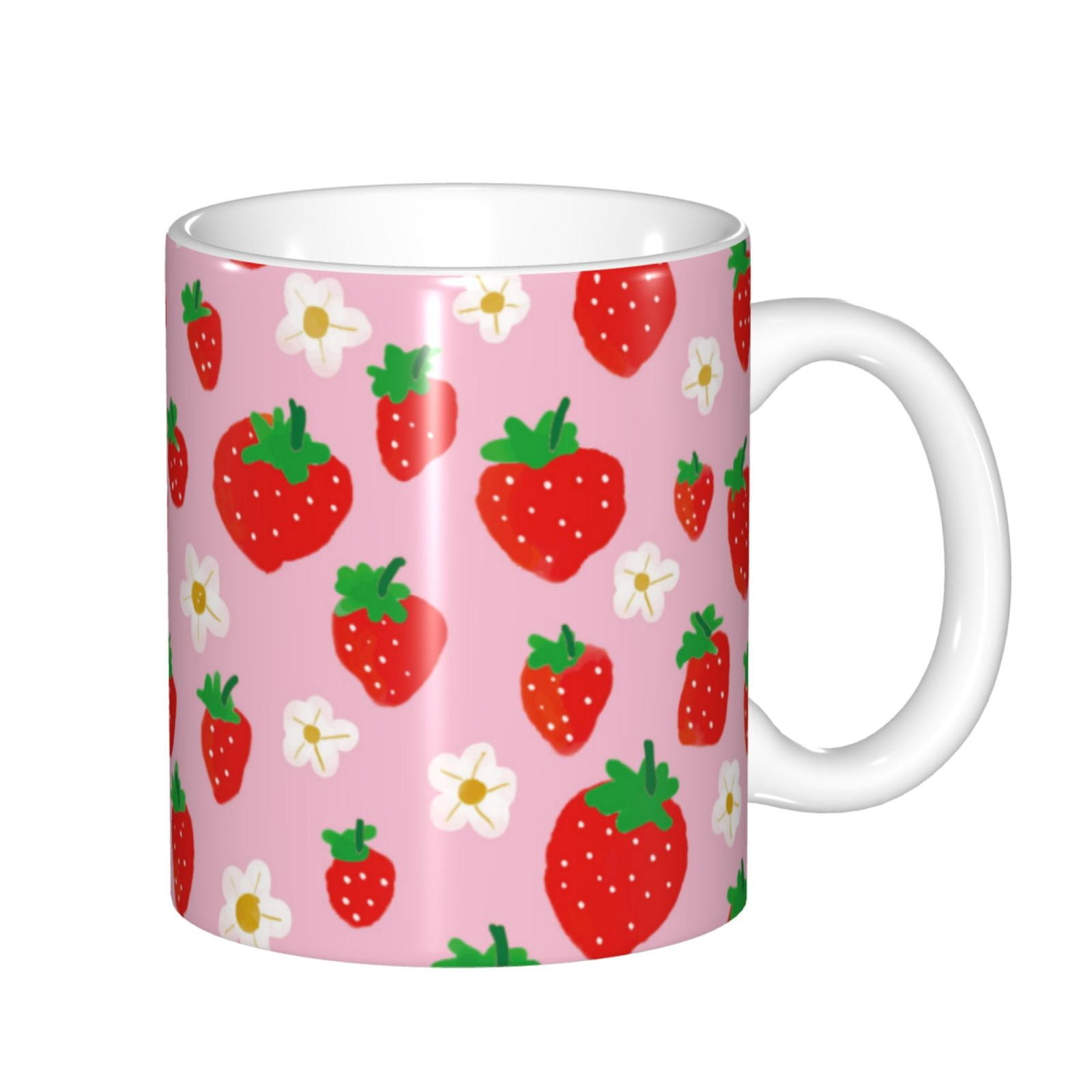 Disketp Hand Drawn Strawberry Large Coffee Mug with Handle Tea Cup ...