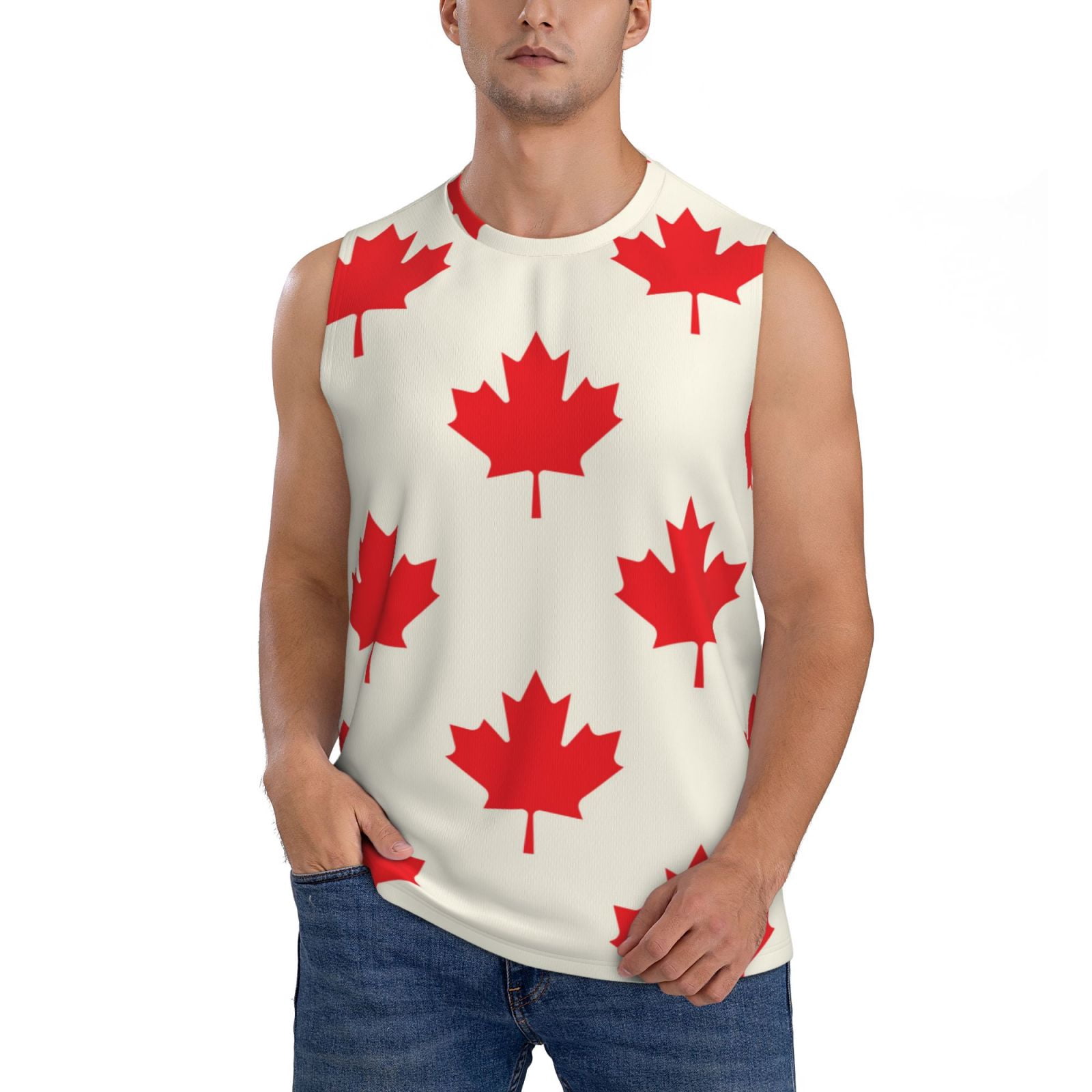 Disketp Happy Canada Day Sleeveless Tshirts For Men, Muscle Shirts For ...