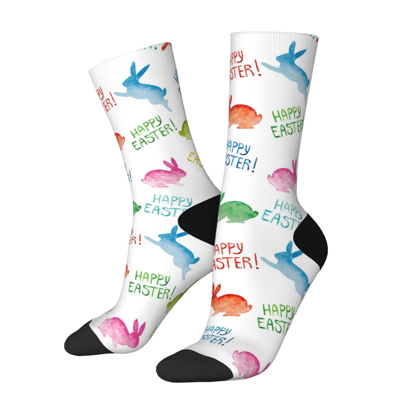 Disketp Happy Easter Rabbit Unisex Crew Socks Lightweight Breathable ...