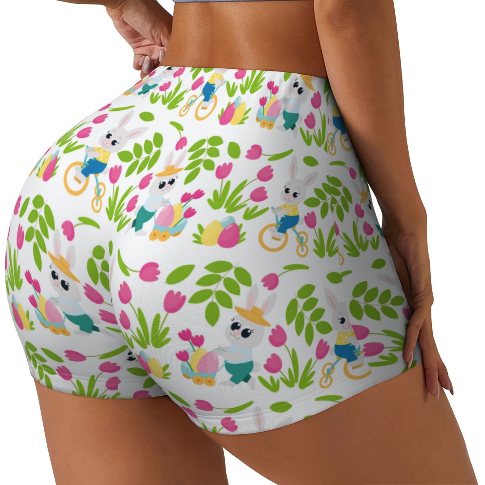Disketp Happy Easter for Scrunch Butt Workout Shorts Women Seamless ...