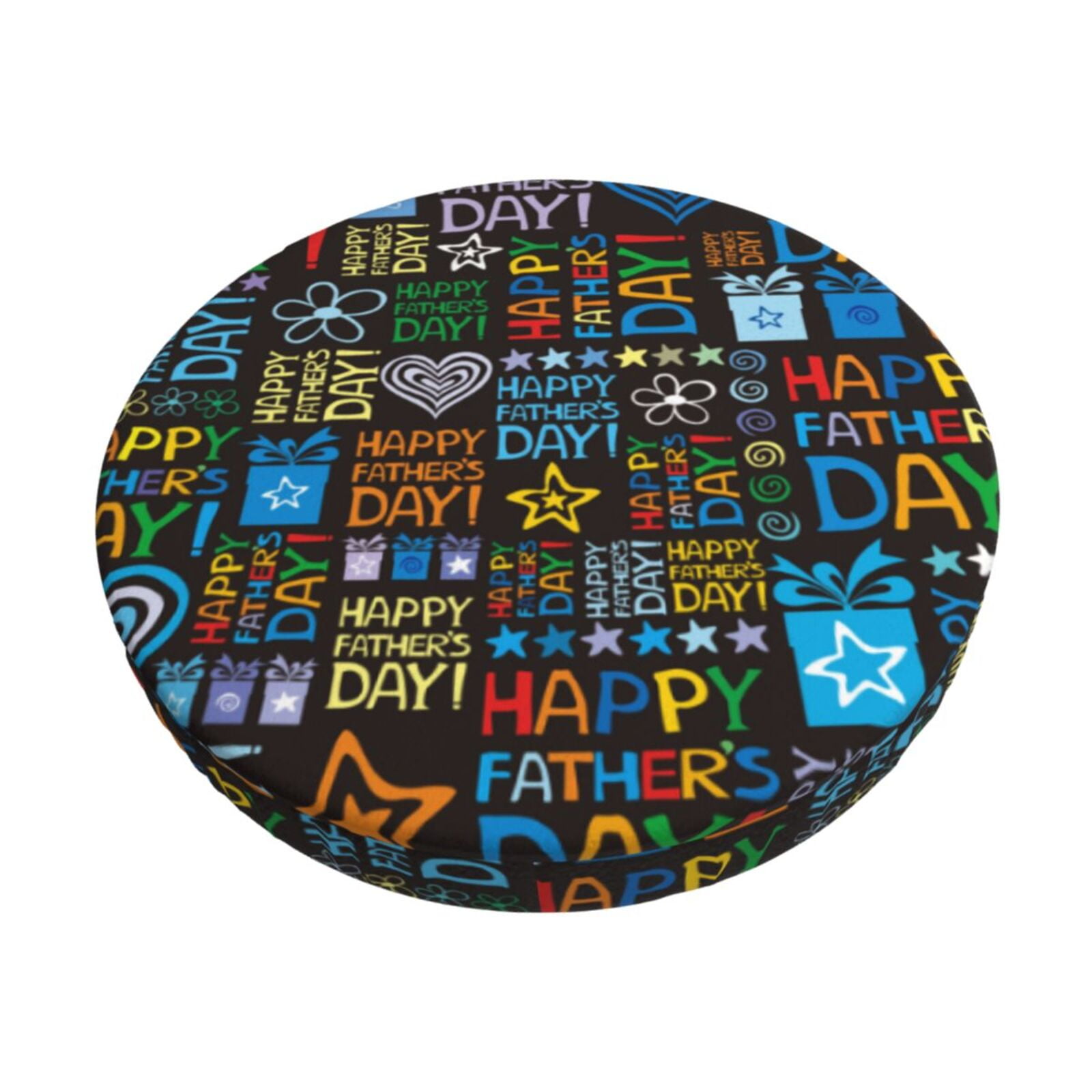 Disketp Happy Father Day Stool Covers Round, Super Soft Round Bar Stool ...