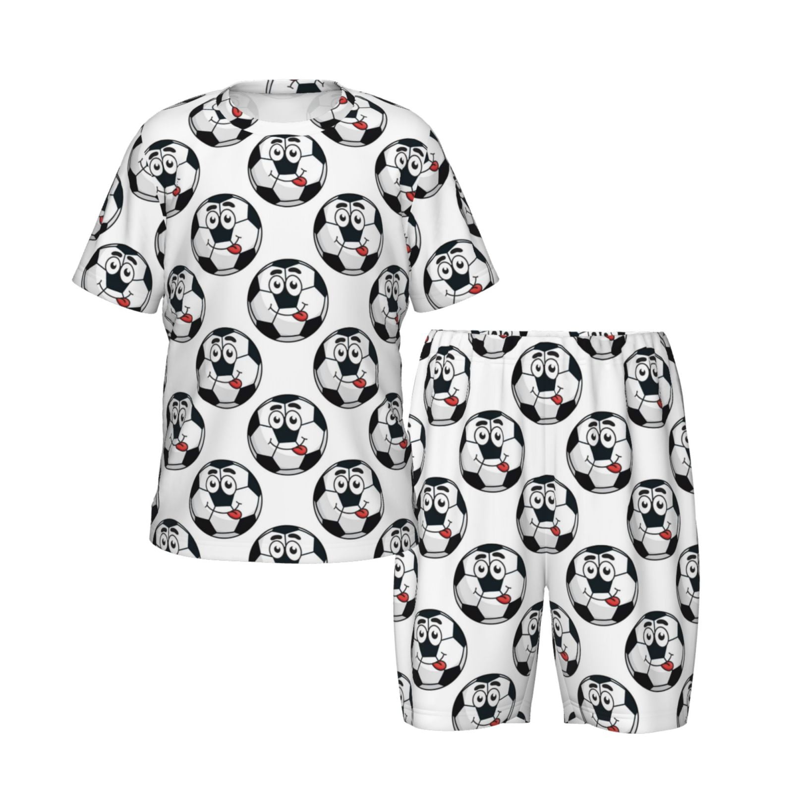 Disketp Happy Football for Kids Short Sleeve Pajamas Kids Summer Pjs ...