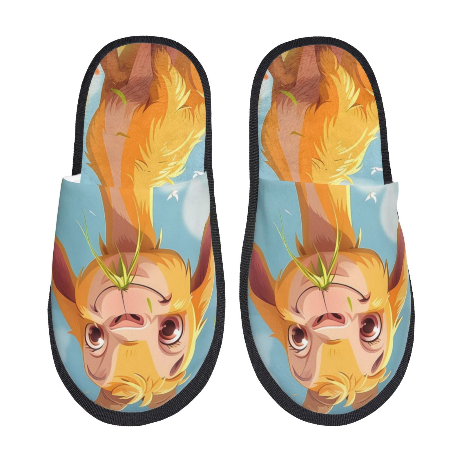 Disketp Happy Goat In Meadow Fuzzy House Memory Foam Slippers, Furry ...