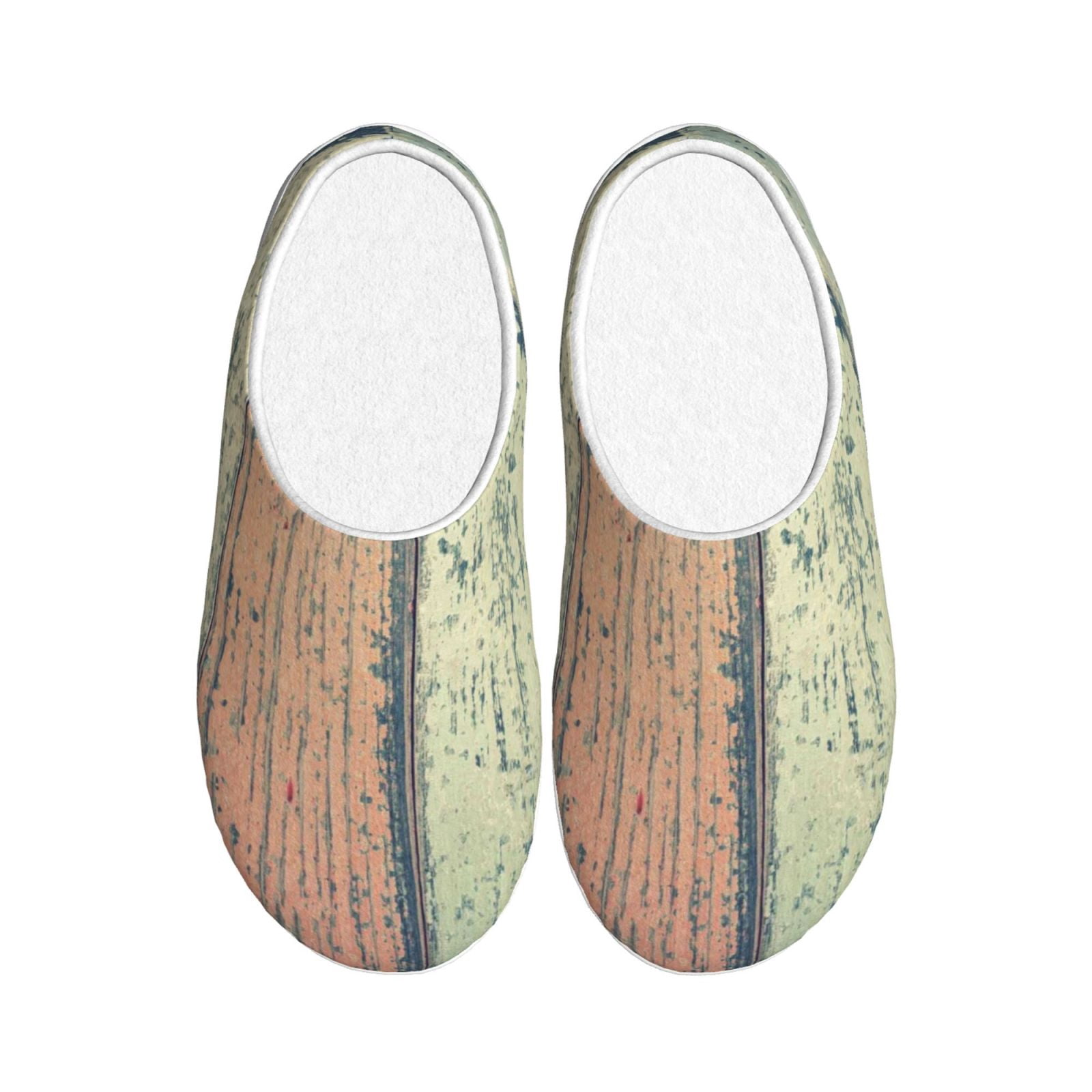 Disketp Hardwood Women's Men's Slippers Plush Slip-On House Slipper for ...