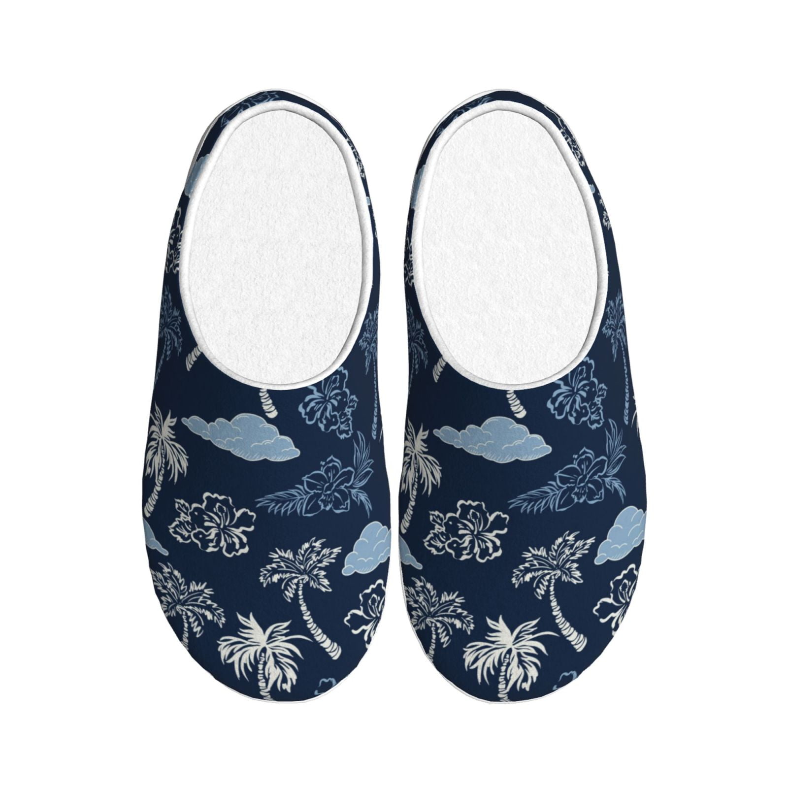 Disketp Hawaii Palms Women's Men's Slippers Plush Slip-On House Slipper ...