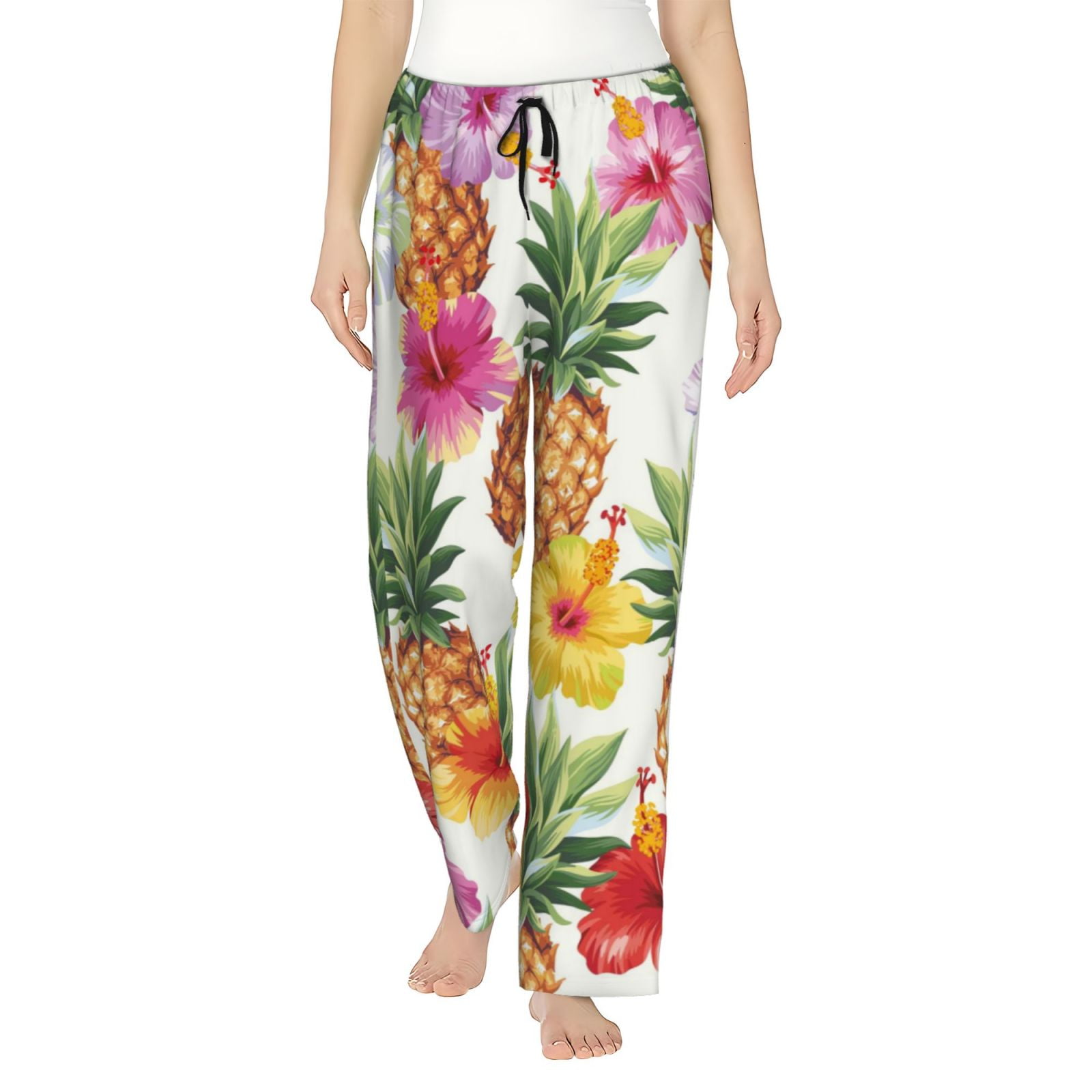 Disketp Hawaiian Pineapples Print Women'S Comfy Pajama Pants Casual ...
