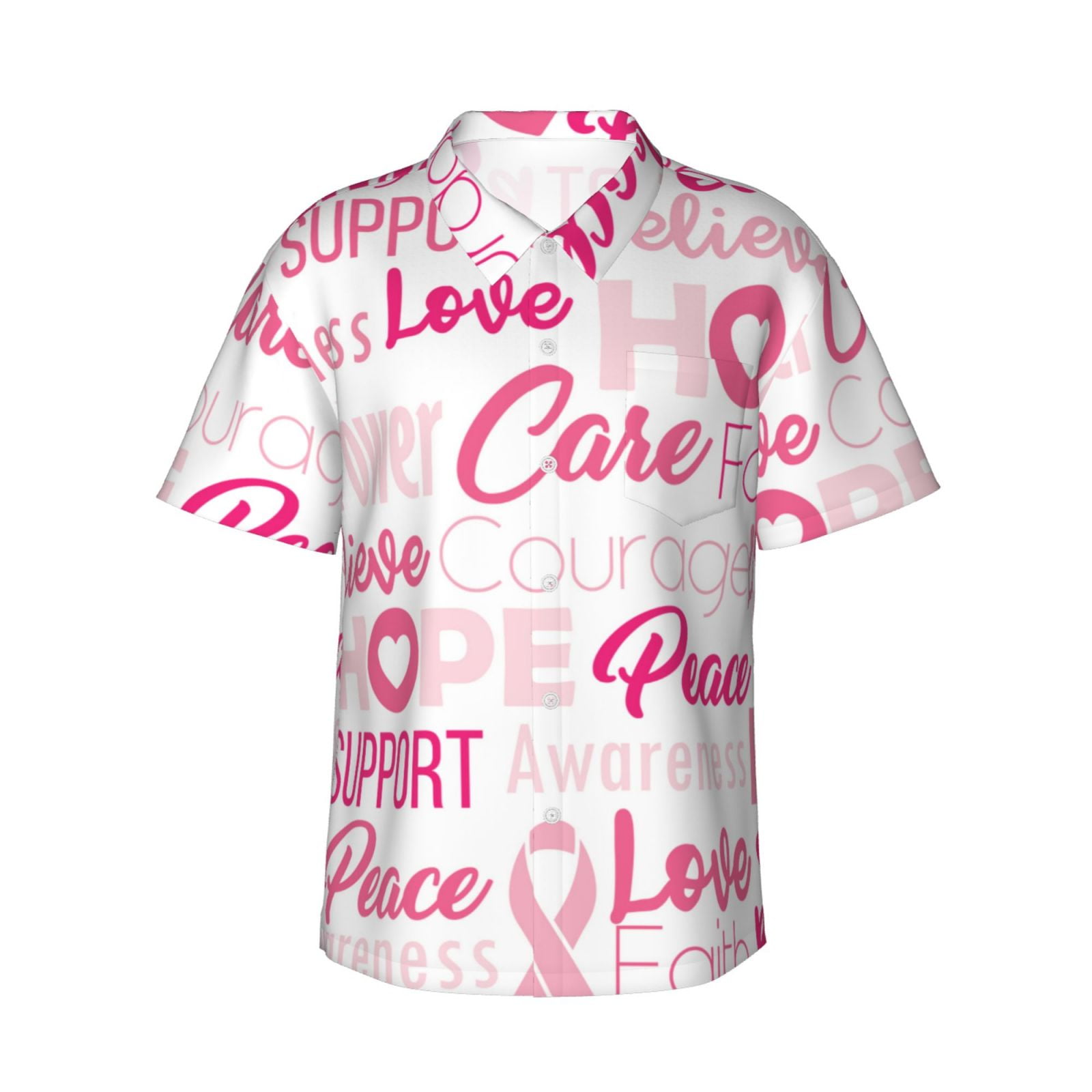 Disketp Hawaiian Shirts For Men,Breast Cancer Pink Ribbons Awareness ...