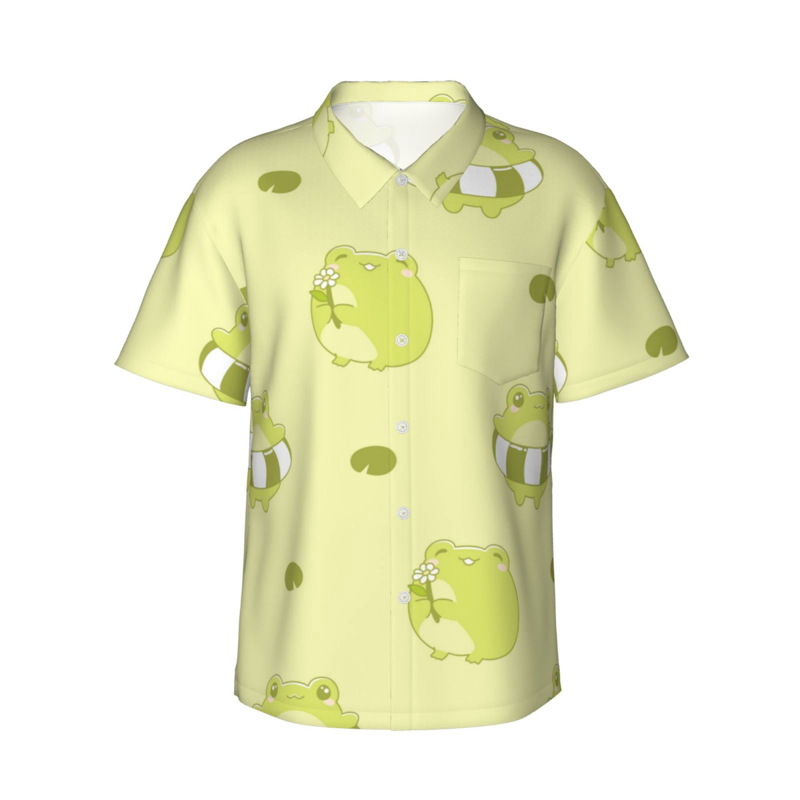 Disketp Hawaiian Shirts For Men,Cute Frog3 Print Mens Casual Short ...