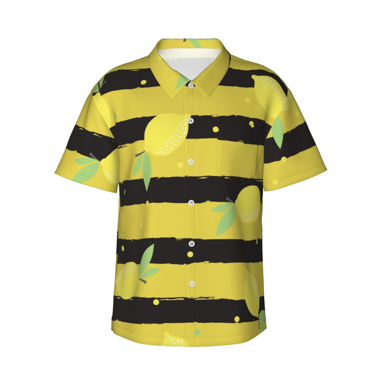 Disketp Hawaiian Shirts For Men,Lemon Print Mens Casual Short Sleeve ...
