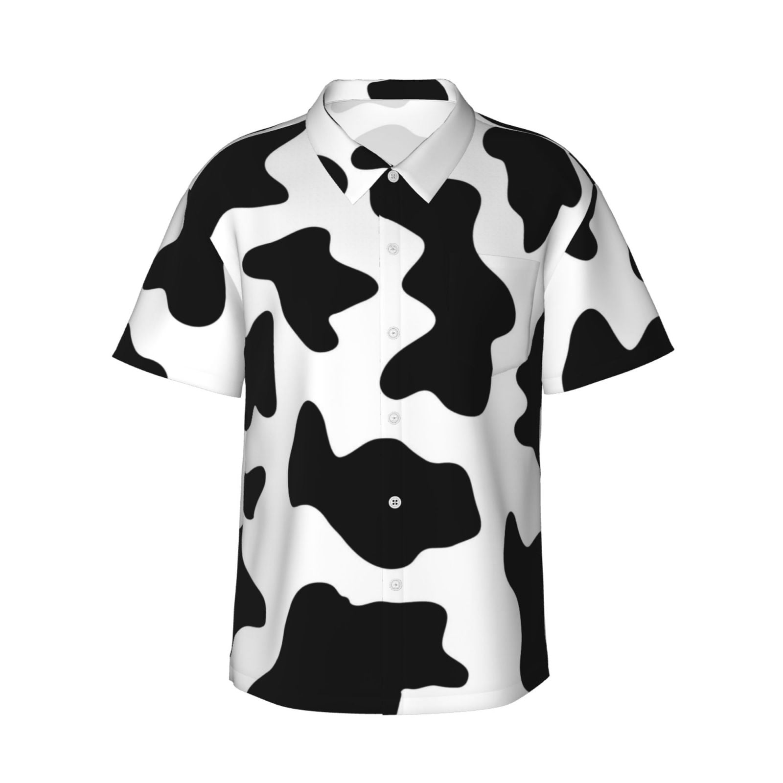 Disketp Hawaiian Shirts For Men,Milk Cow Print Mens Casual Short Sleeve ...