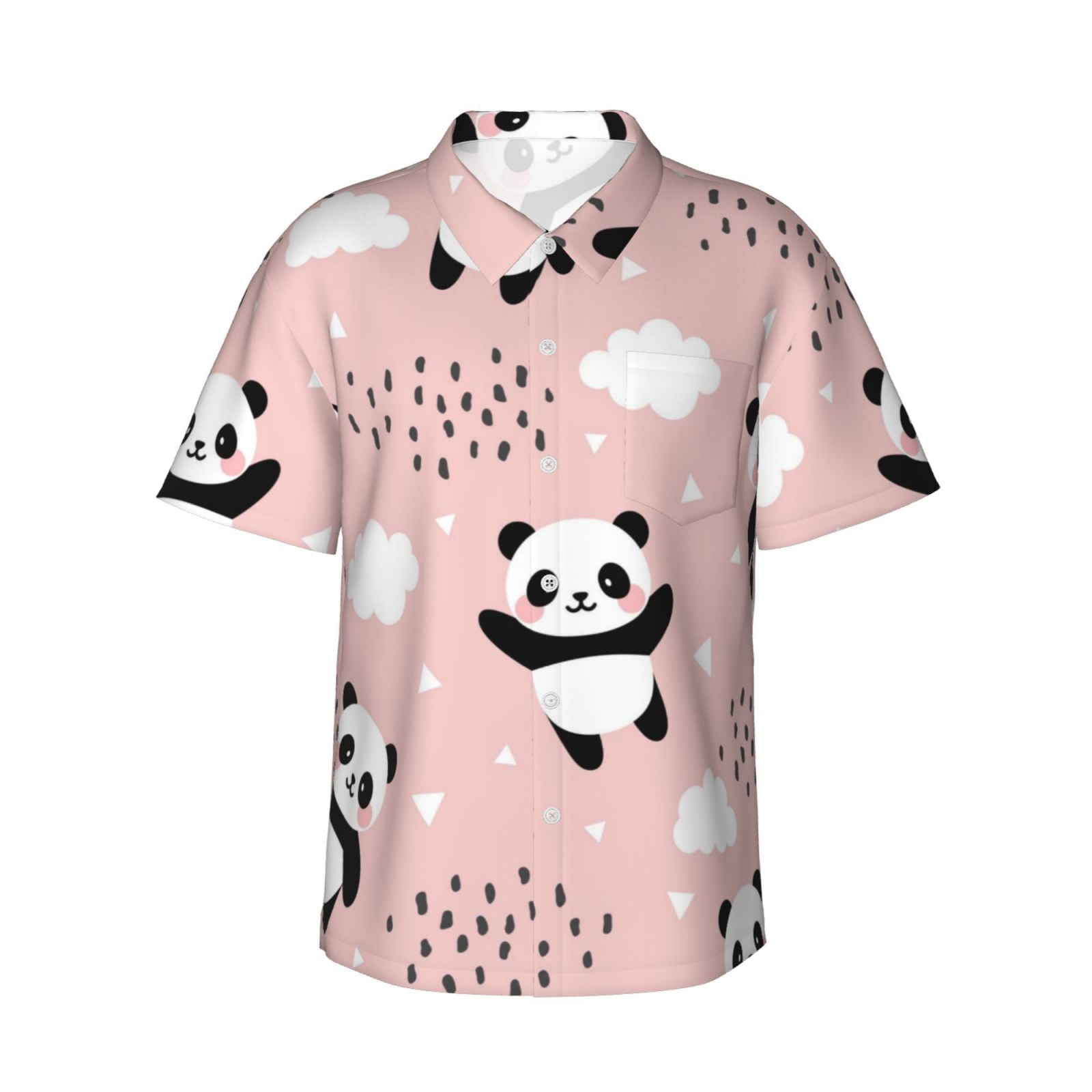 Disketp Hawaiian Shirts For Men,Panda Flying In The Sky Between Clouds ...