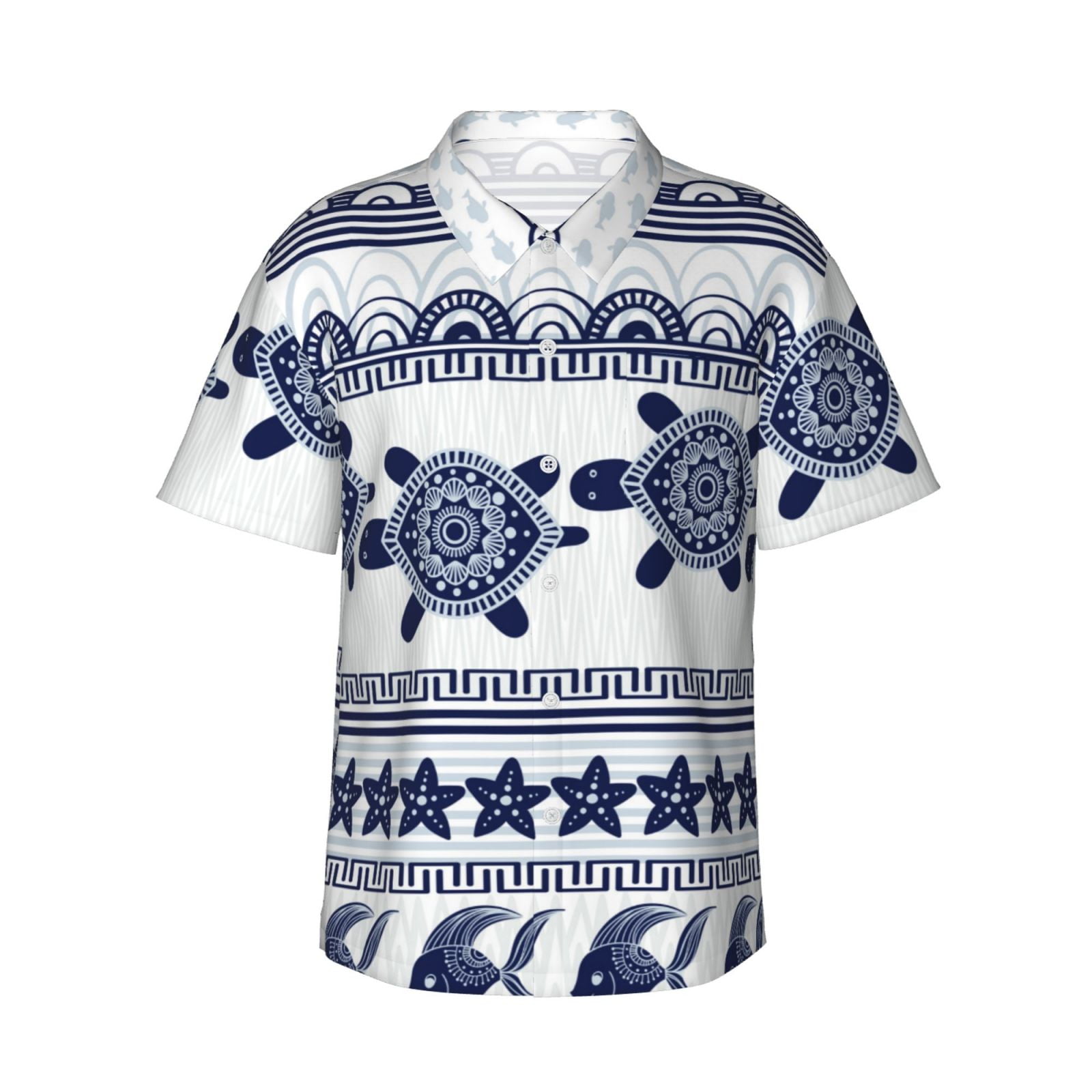 Disketp Hawaiian Shirts For Men,Sea Underwater Turtles Print Mens ...