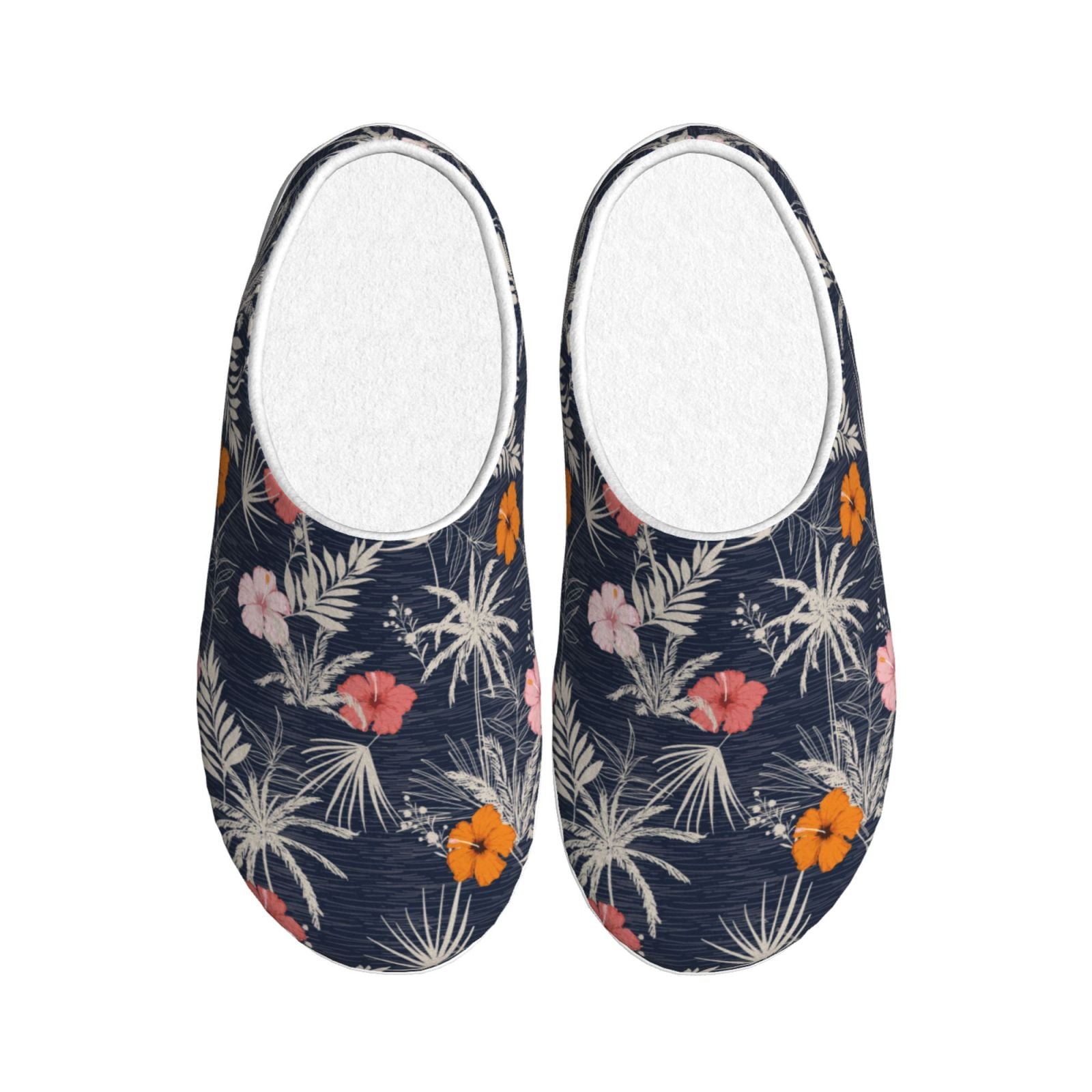 Disketp Hawaiian Style Women's Men's Slippers Plush Slip-On House ...