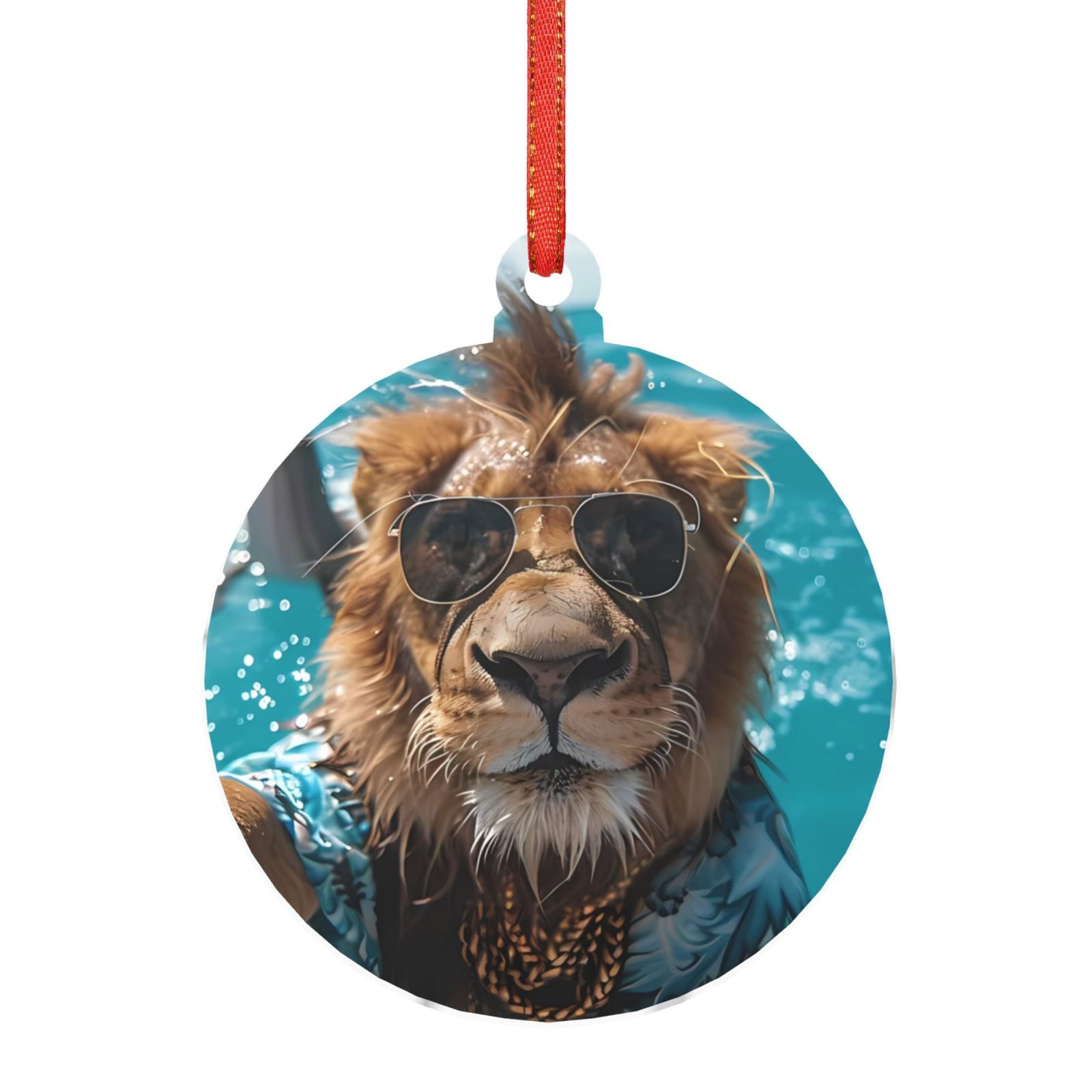 Disketp Hawaiian Swimming Lion The Christmas Ornaments, Christmas Tree ...
