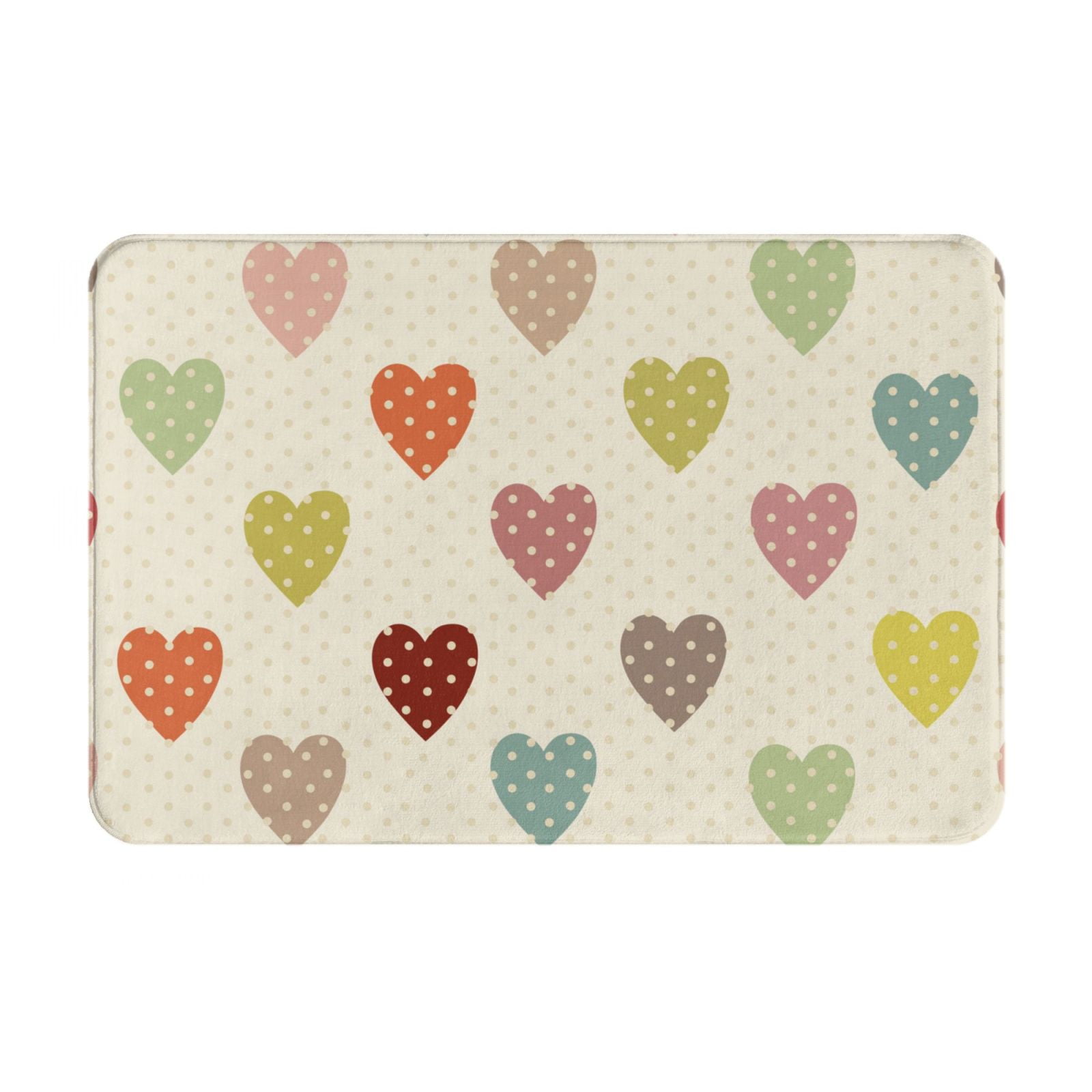 Disketp Heart Polka Dot Mat For Front Door Outside - Doormat Outdoor ...