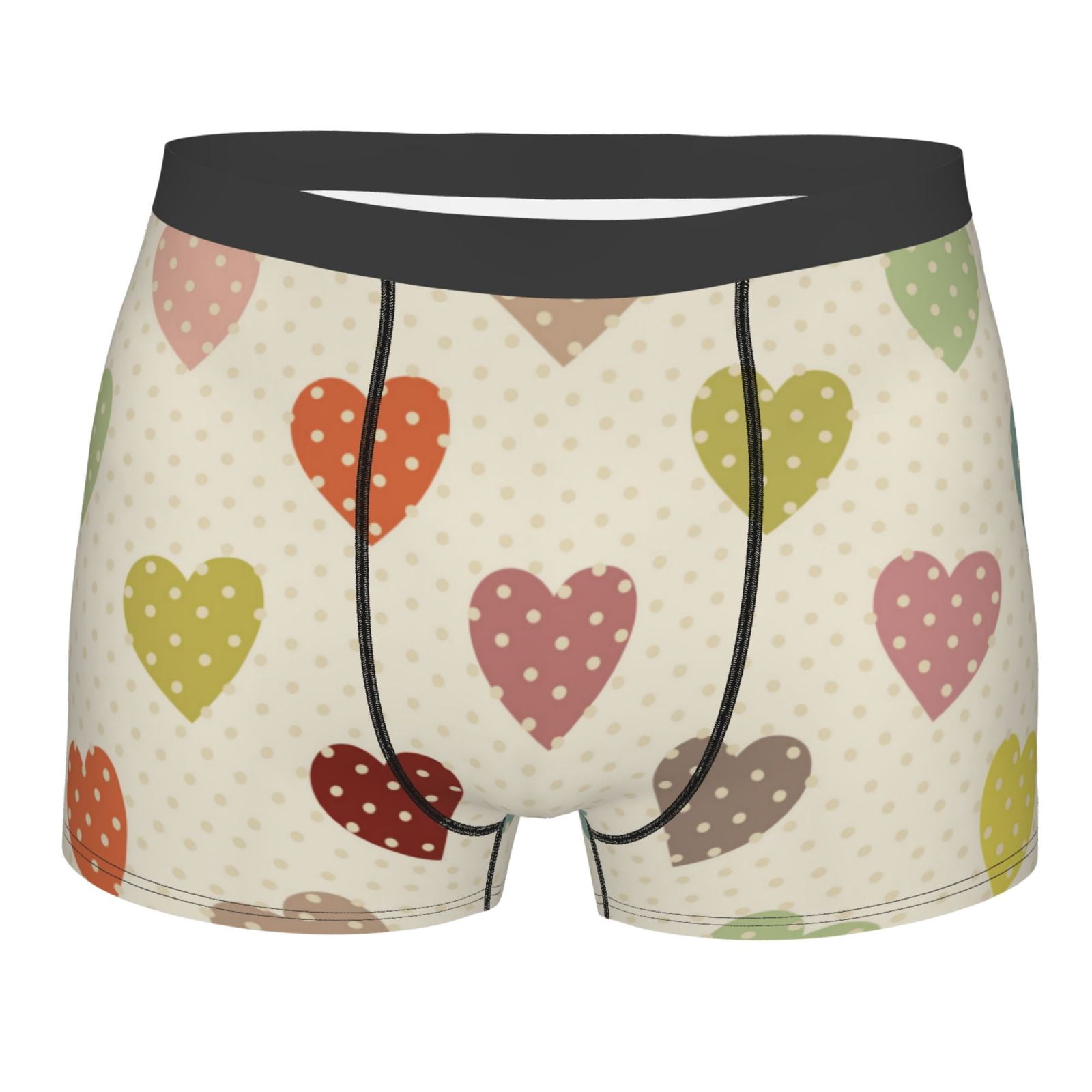 Disketp Heart Polka Dot Men'S Boxer Briefs,Soft And Breathable Cotton ...