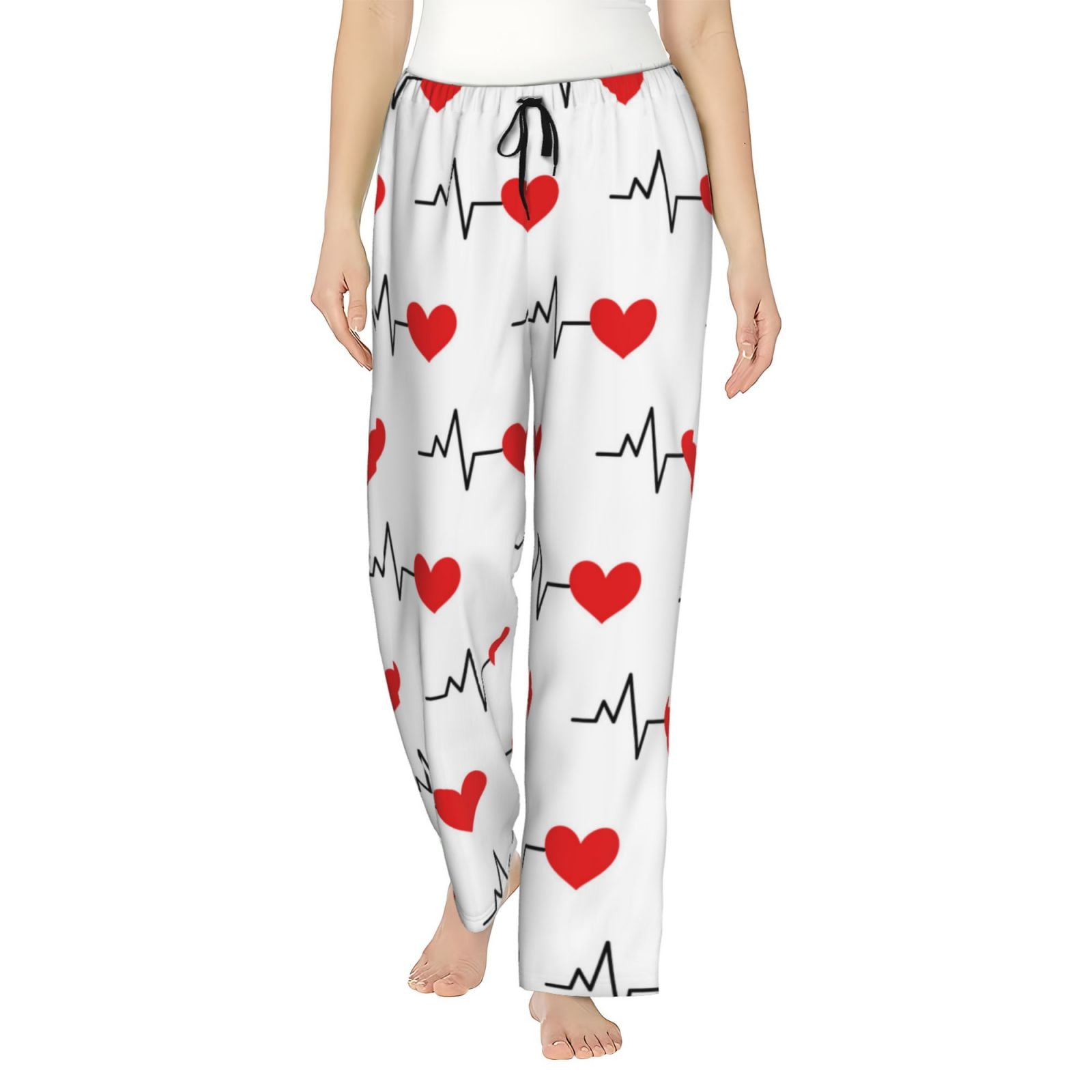 Disketp Heartbeat Symbol Print Women'S Comfy Pajama Pants Casual ...