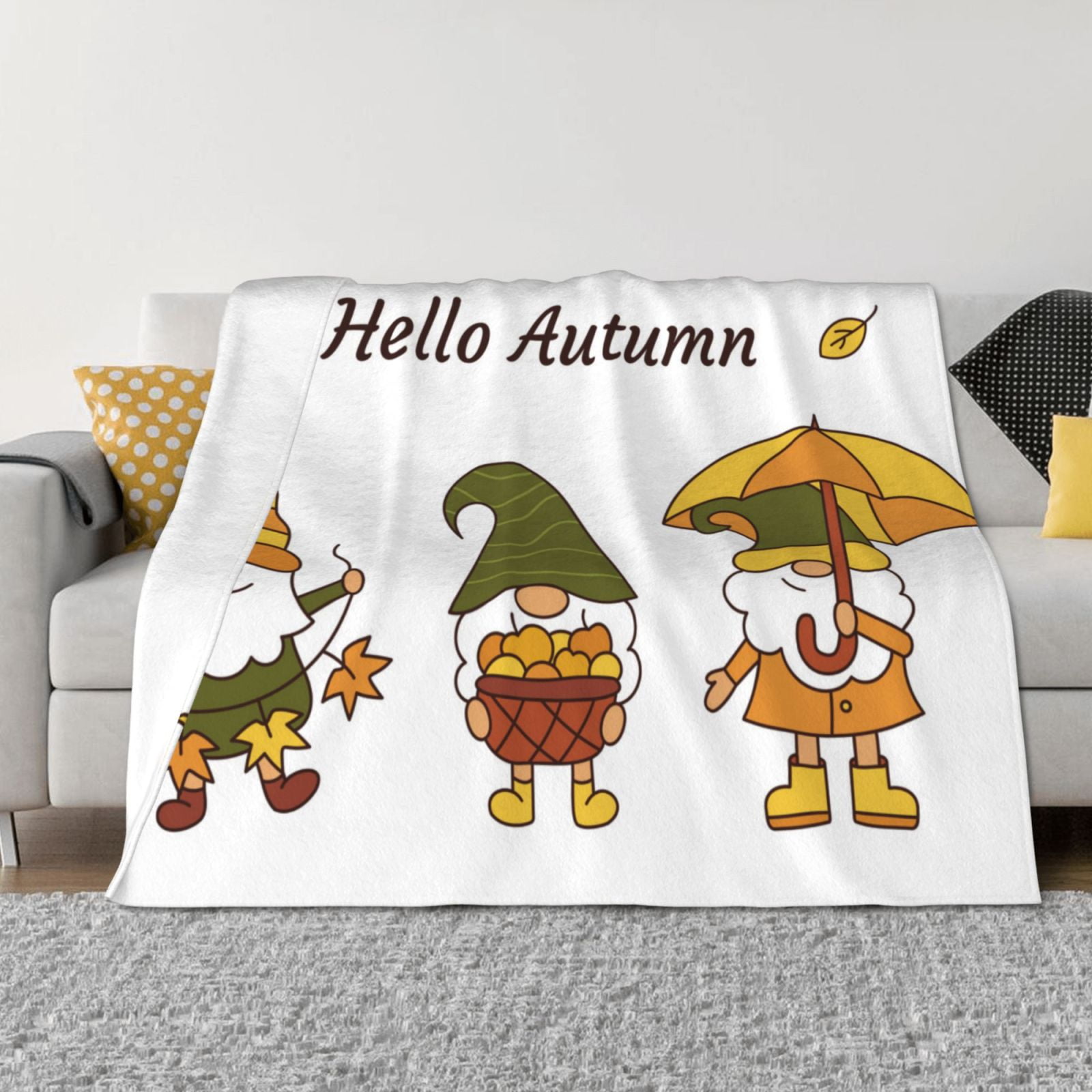 Disketp Hello Autumn Flannel Blankets - Thick and Warm Blanket for ...