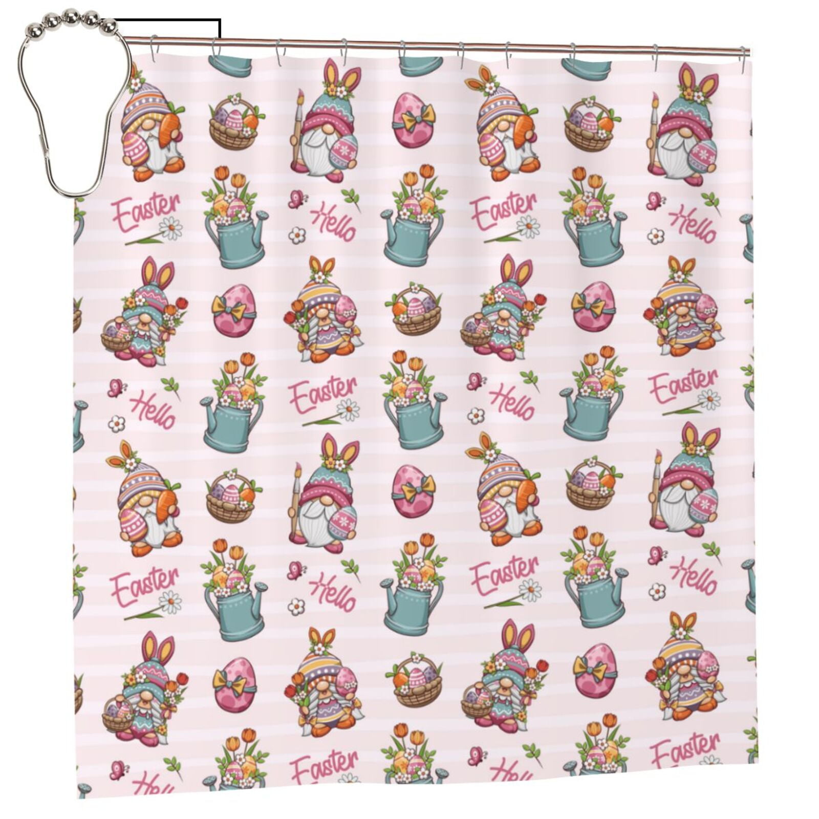 Disketp Hello Easter Stall Fabric Shower Curtain Liner Waterproof - 72 ...