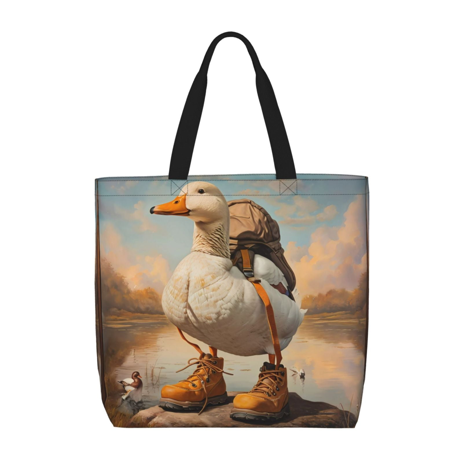 Disketp Hiking Duck Canvas Tote Bag,Women Shoulder Bag Crossbody ...