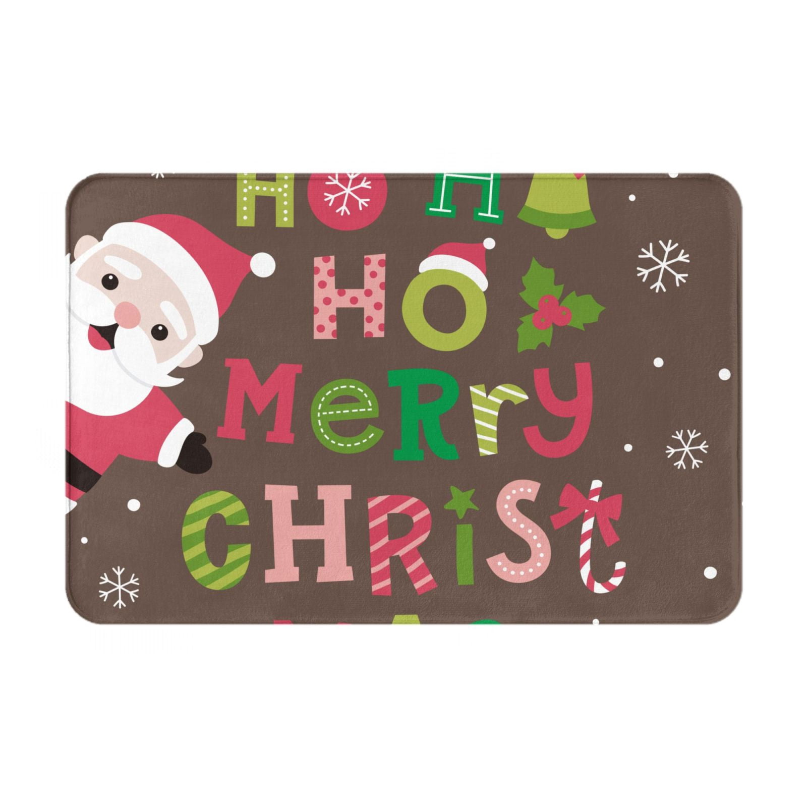 Disketp Ho Ho Ho Merry Christmas Mat for Front Door Outside - Doormat ...