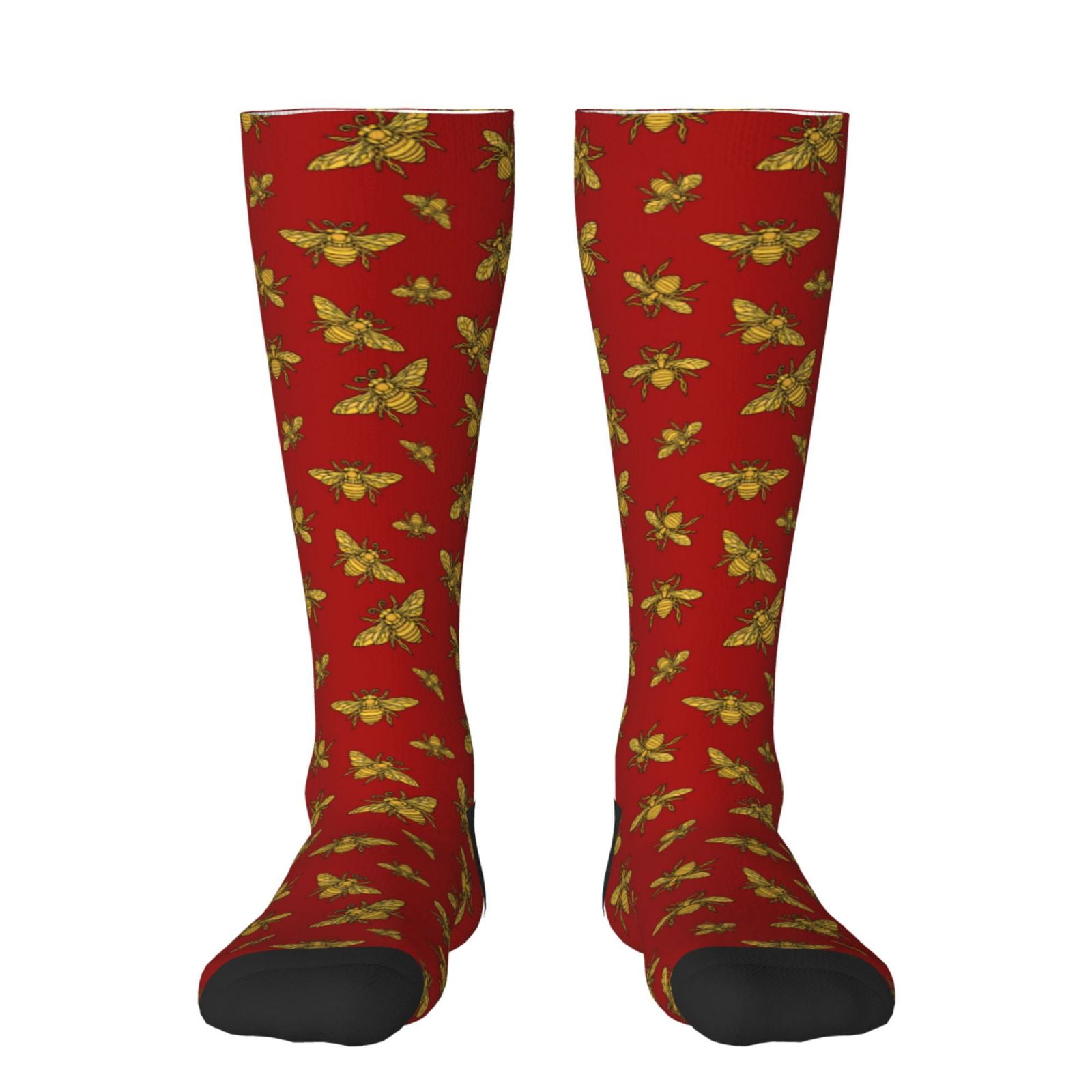 Disketp Hohey Bee Golden Print Unisex Contrast Color Stockings ...