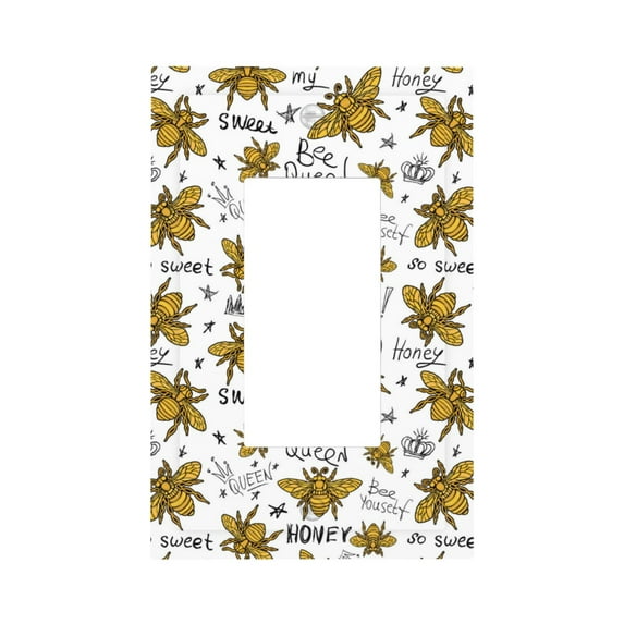 Disketp Hohey Bee Golden2 Decorative Light Switch or Outlet Wall Plate ...