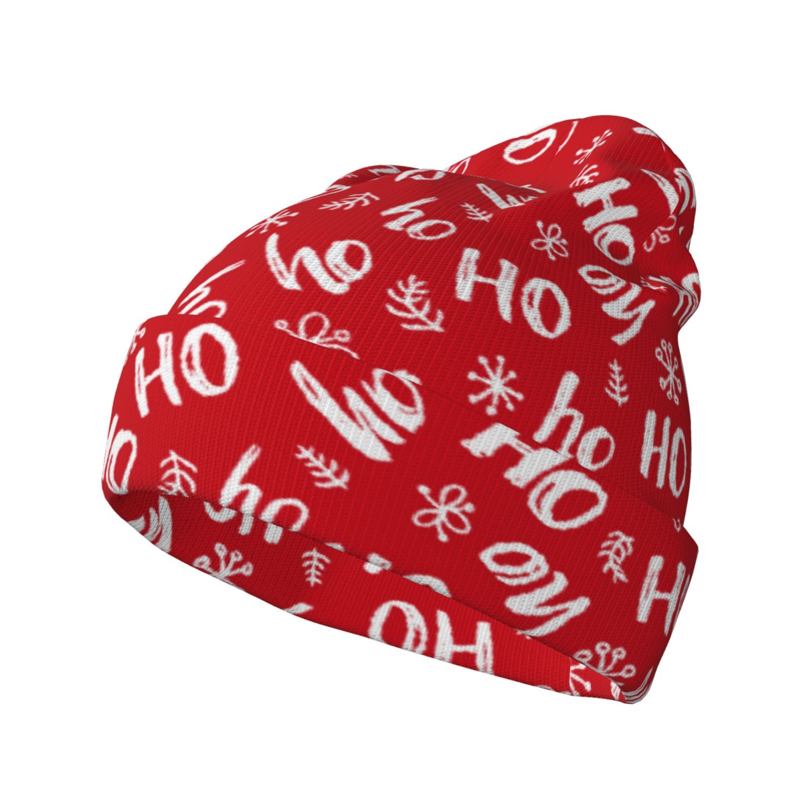 Disketp Hohoho Winter Beanie for Men Women Beanie Knit Hat Cuffed Cap ...