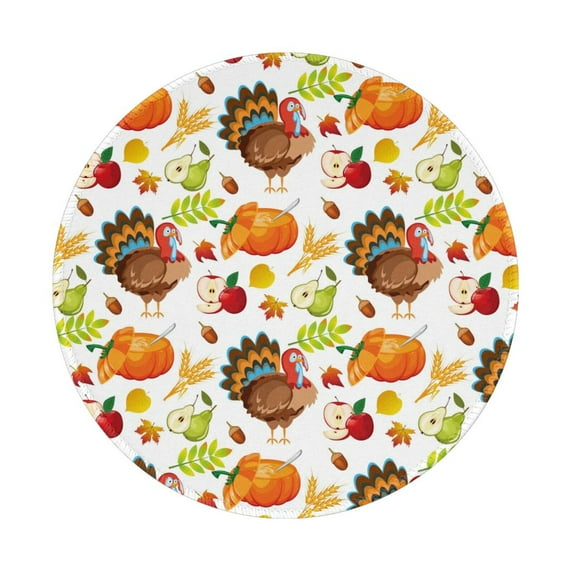 Disketp Holiday Thanksgiving Turkey Apple Family Dinner Small Mouse Pad ...