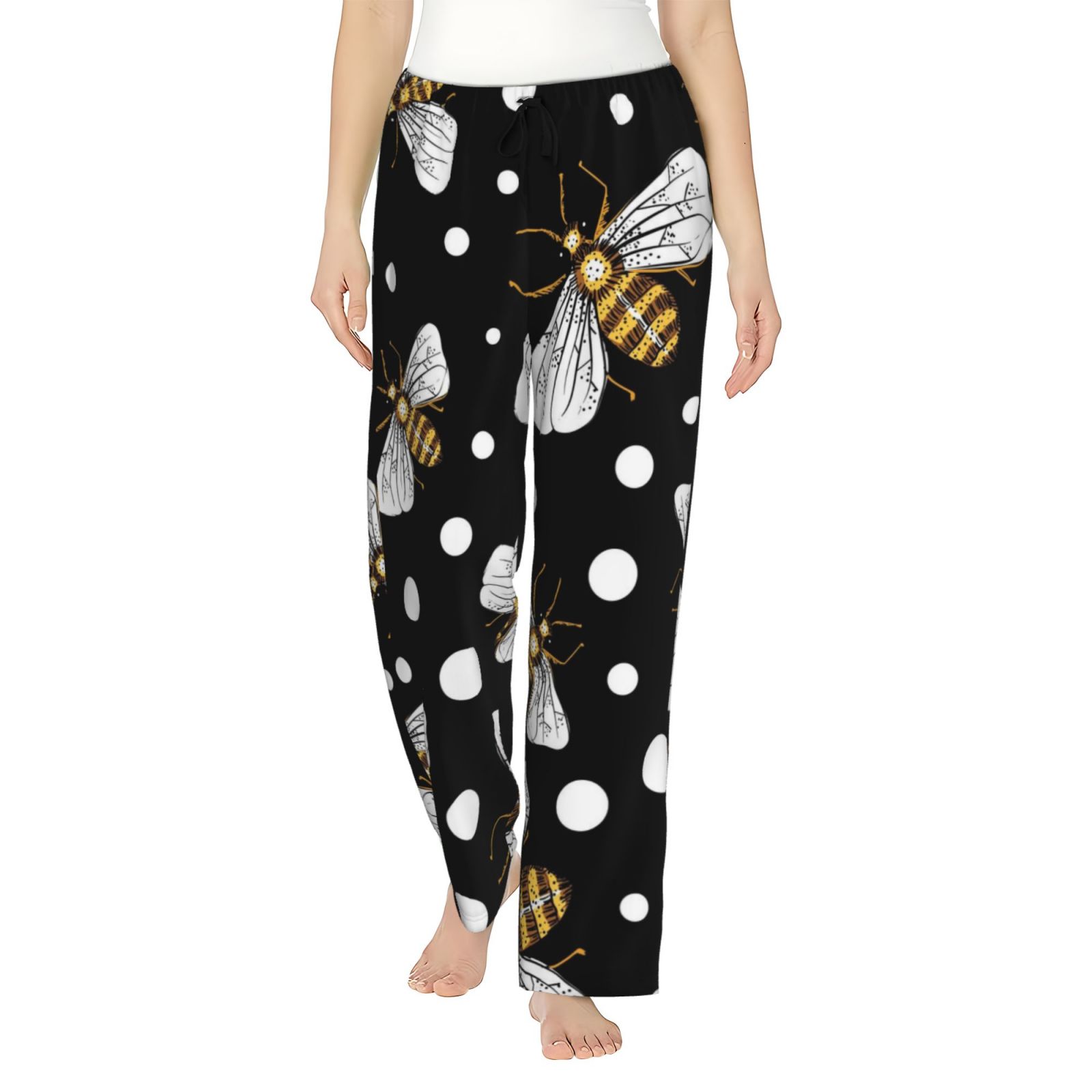 Disketp Honey Bees At Night Print Women'S Comfy Pajama Pants Casual ...