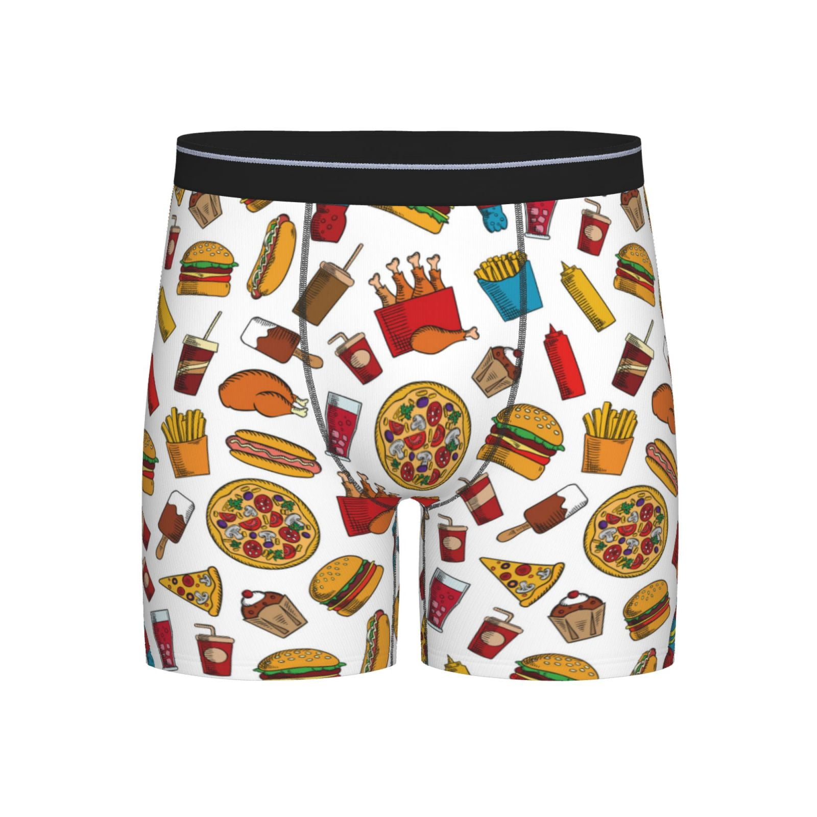 Disketp Hot Dog Pizza Men's Boxer Briefs Men’s Underwear Boxer Briefs ...