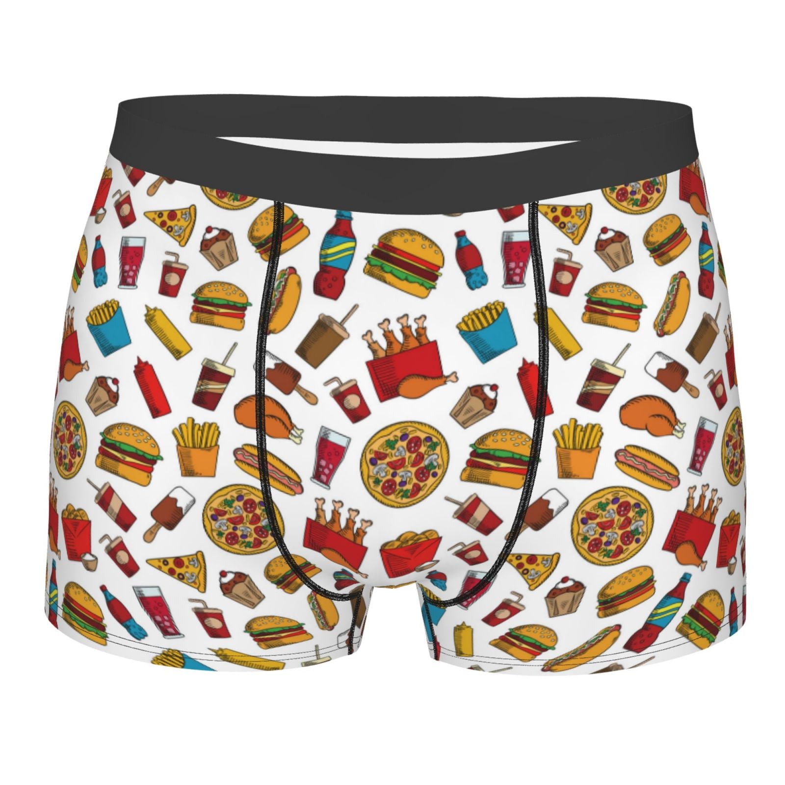 Disketp Hot Dog Pizza Men's Boxer Briefs,Soft and Breathable Cotton ...