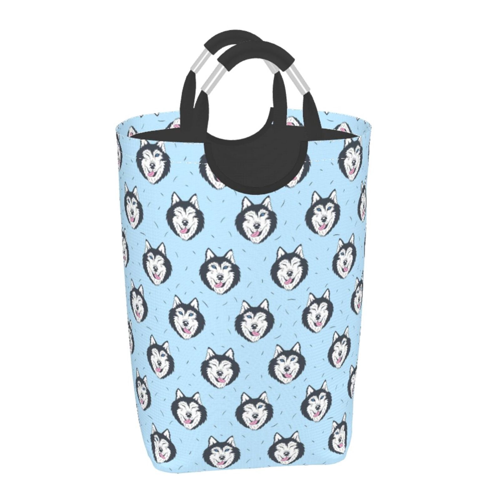 Disketp Husky Head Square Laundry Bag Large Collapsible Dirty Clothes ...