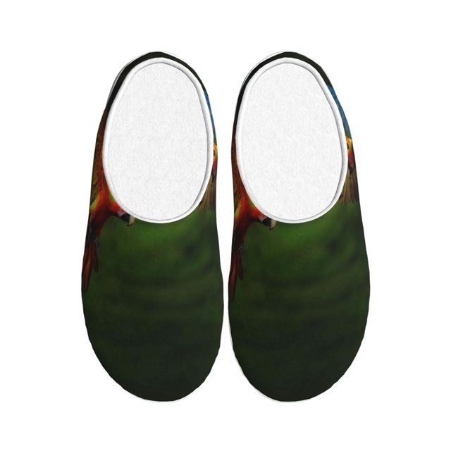 Disketp Hybrid Parrot in the Forest Women's Men's Slippers Plush Slip ...