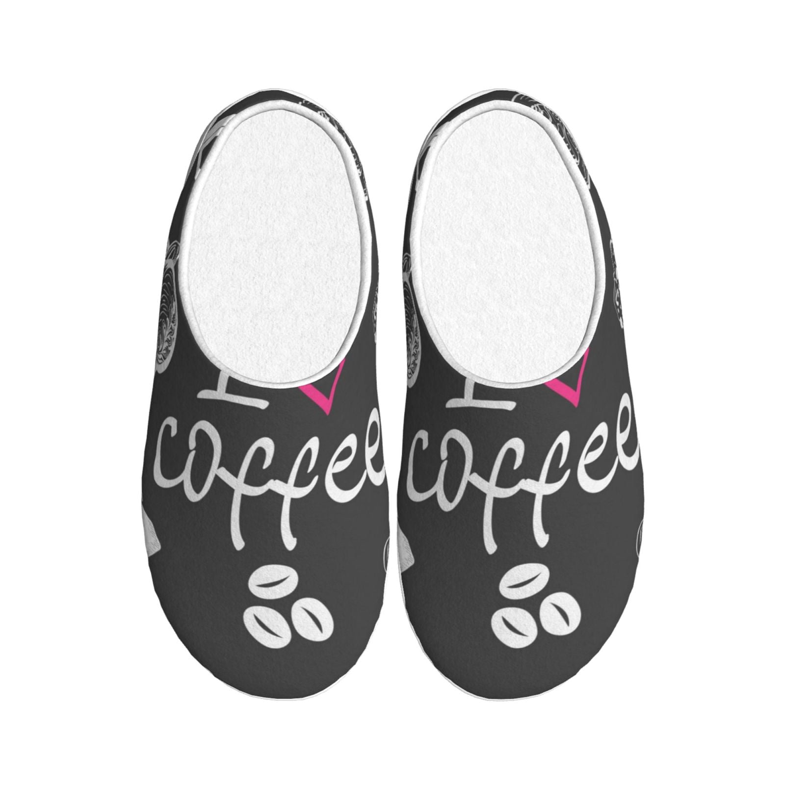 Disketp I Love Coffee Women's Men's Slippers Plush Slip-On House ...