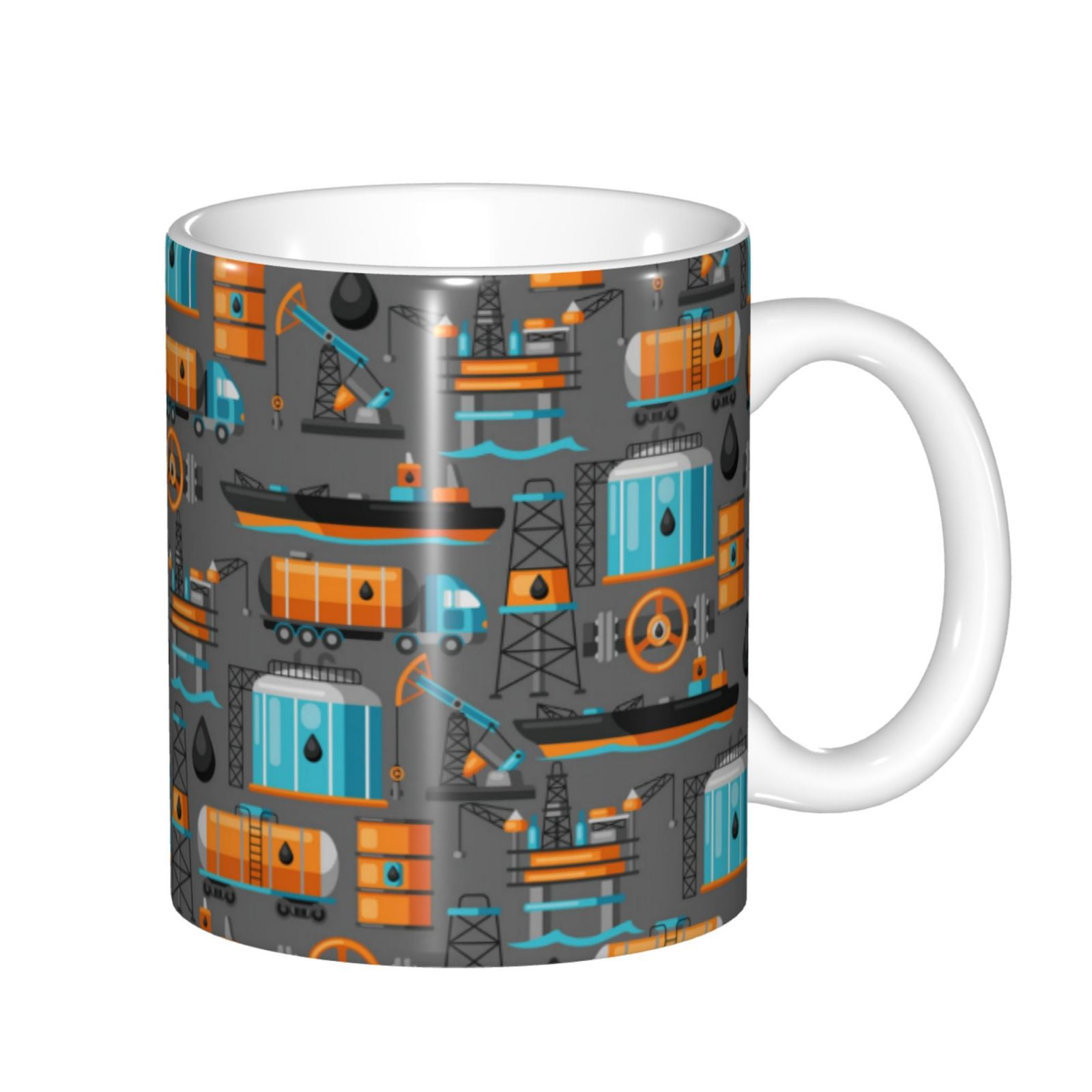 Disketp Industrial Transportation Large Coffee Mug with Handle Tea Cup ...