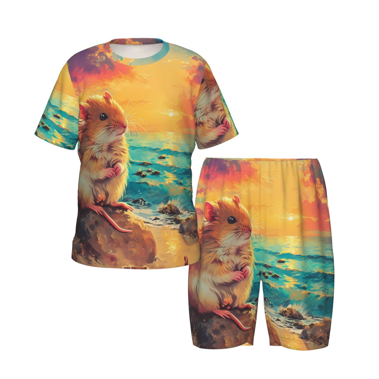 Disketp Island Beach Guinea Pig for Kids Short Sleeve Pajamas Kids ...