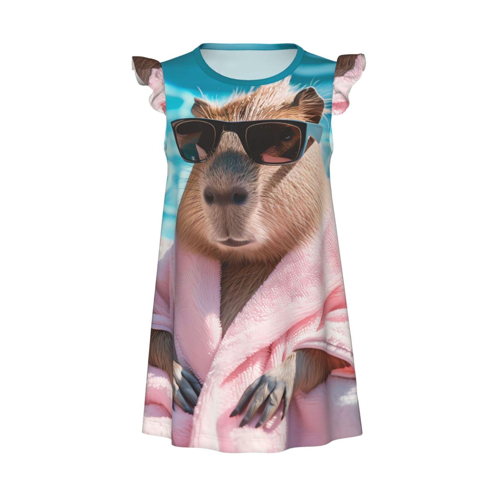 Disketp Island Vacation Guinea Pig Print Girls Nightgowns 3-10 Years ...