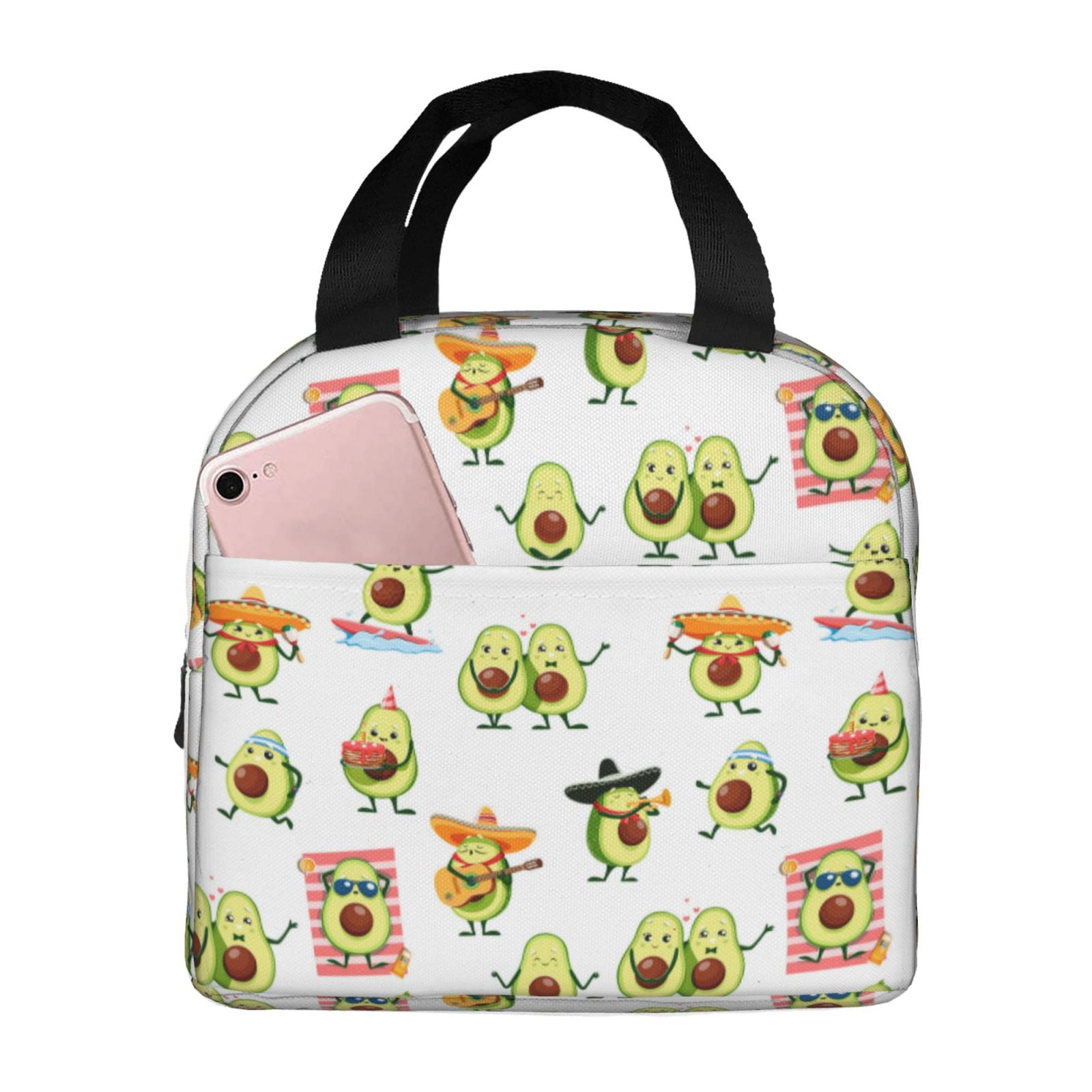 Disketp Kawaii Mexican Avocado Lunch Bag for Women Men, Leakproof ...