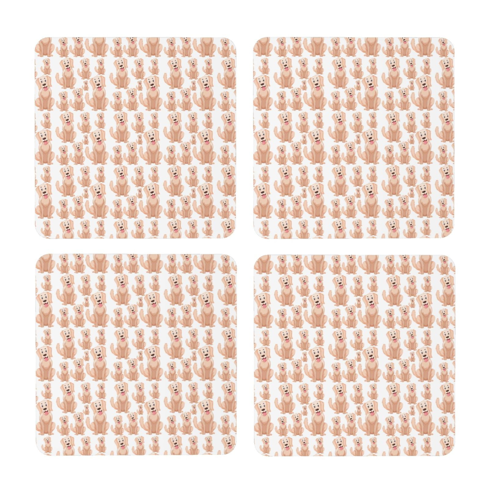 Disketp Labrador Retriever Dog MDF Cork Coaster 4 Pcs - Absorbent ...