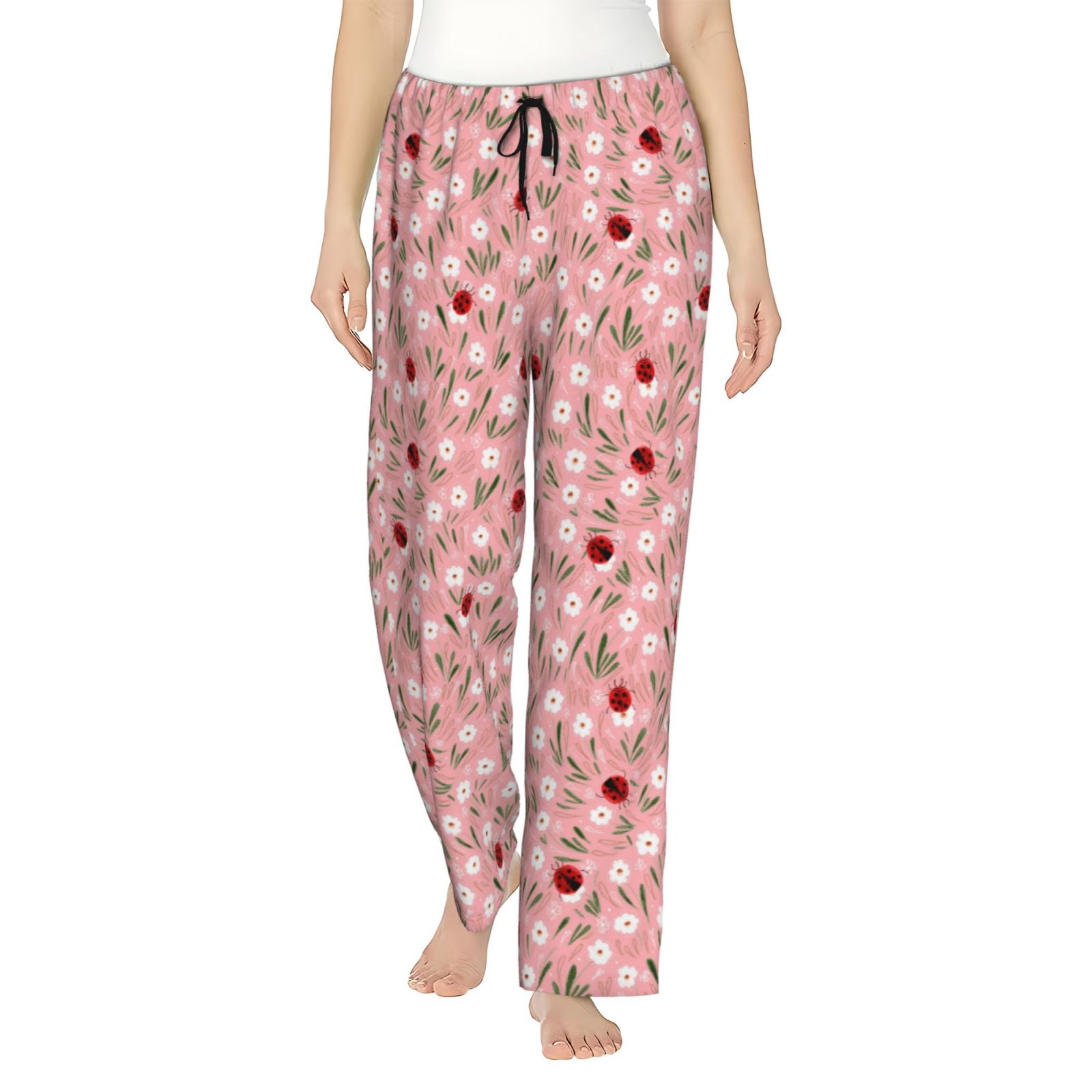 Disketp Ladybug And Flowers for Women's Pajama Pants - Ultra Soft ...
